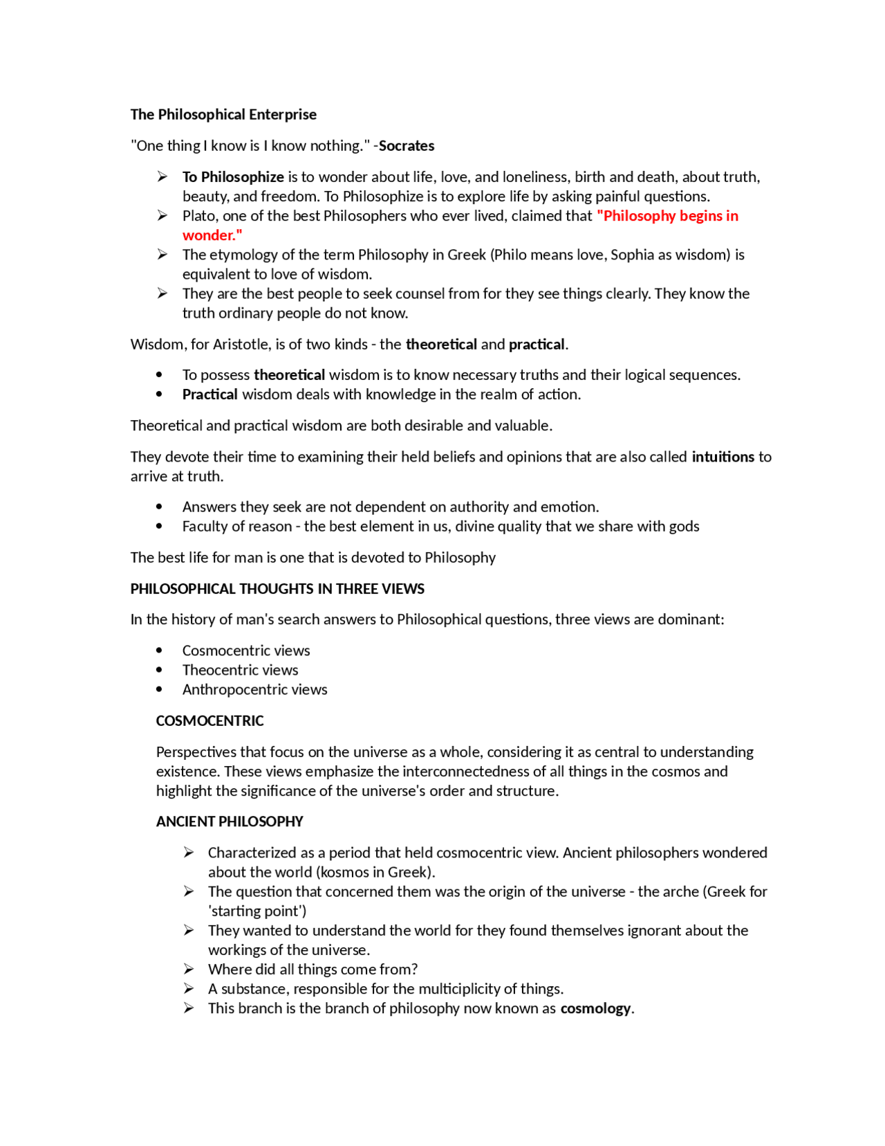 Exploring Cosmocentric, Theocentric, and Anthropocentric Philosophical ...