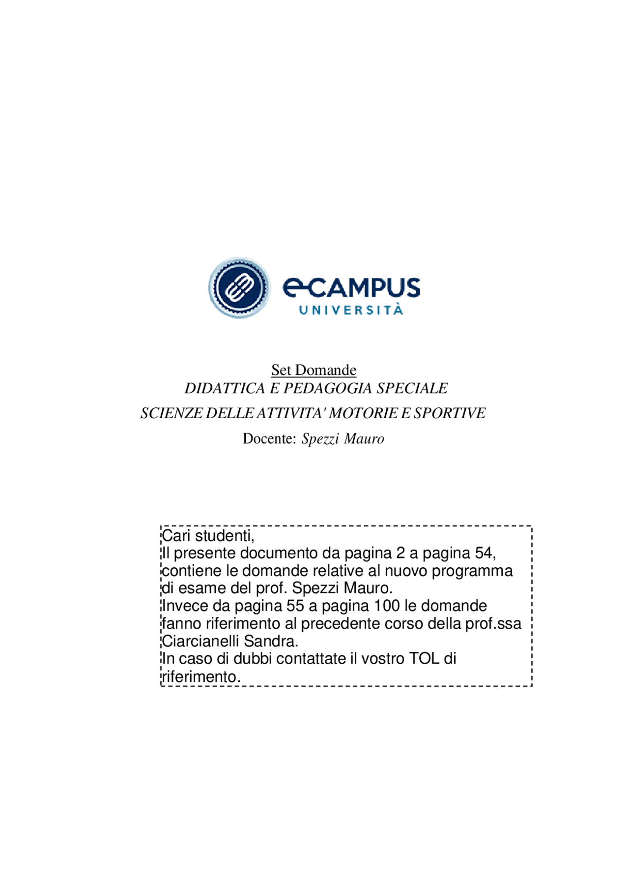 Paniere (2024) - CHIUSE e APERTE COMPLETO - DIDATTICA E PEDAGOGIA ...