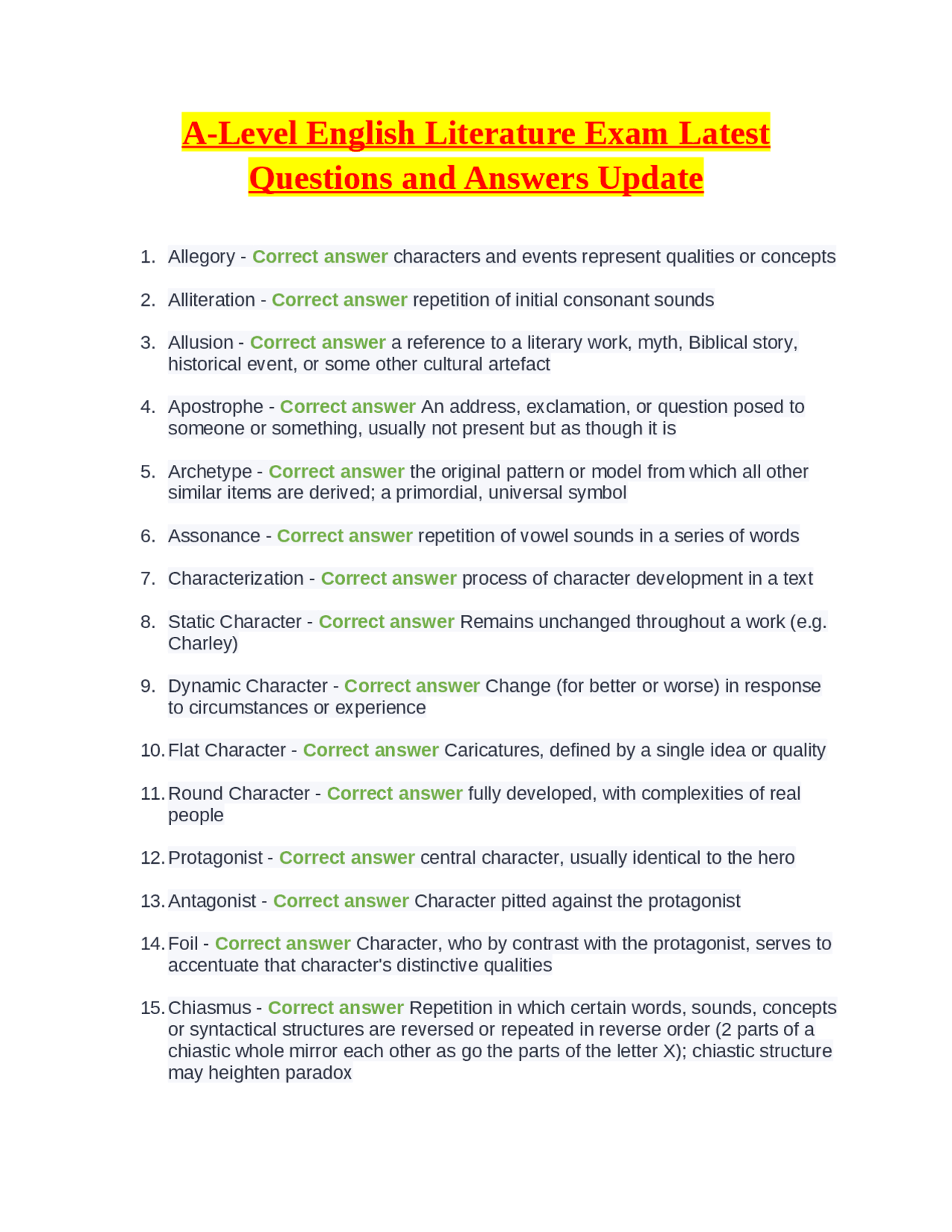 A-Level English Literature Exam: Latest Questions and Answers | Exams ...