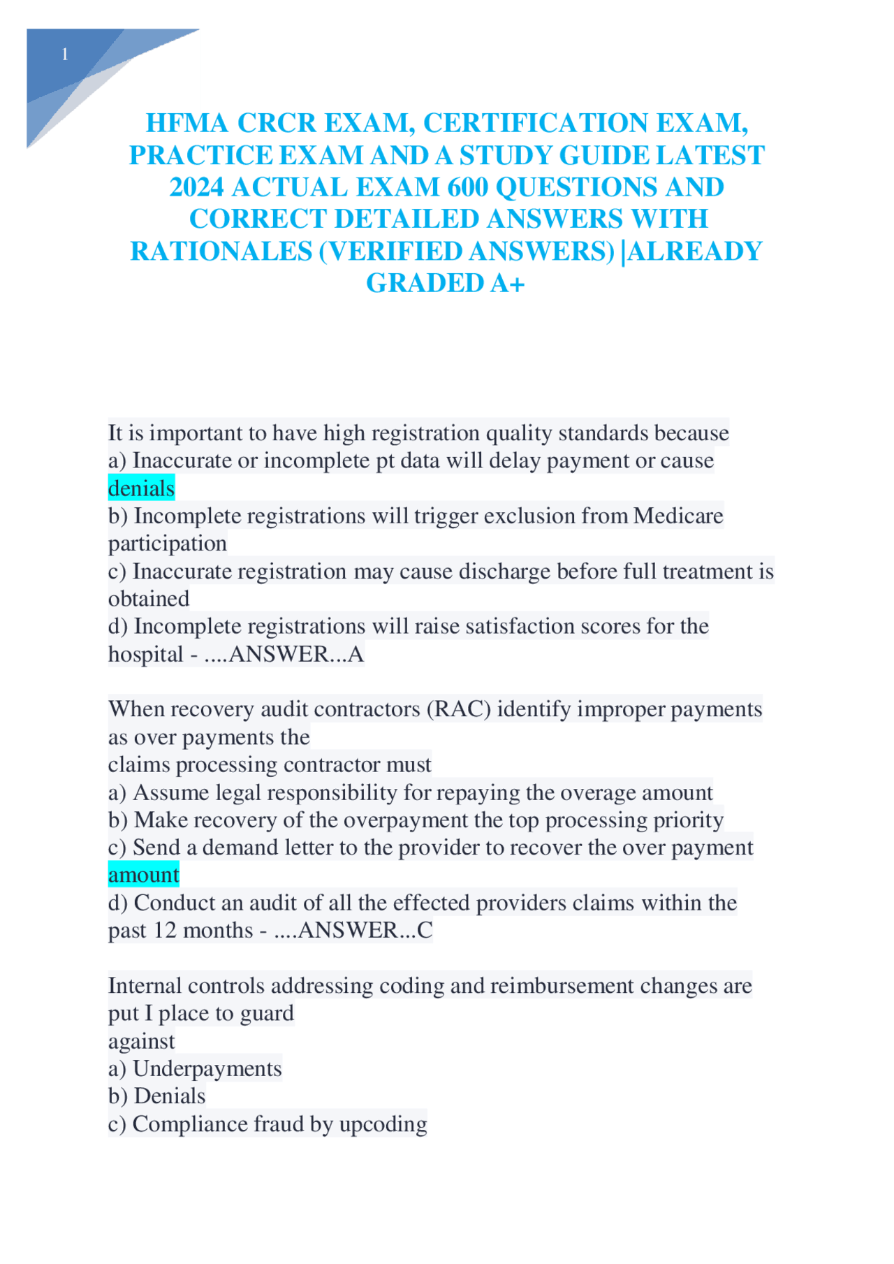 HFMA's Patient Financial Communications Best Practices | Exams Nursing ...