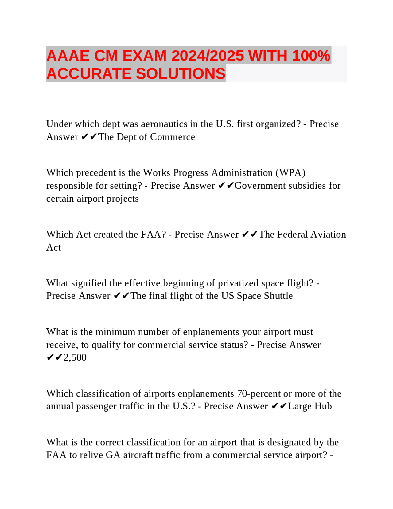 AAAE CM EXAM 2024/2025 WITH 100% ACCURATE SOLUTIONS | Exams Nursing ...