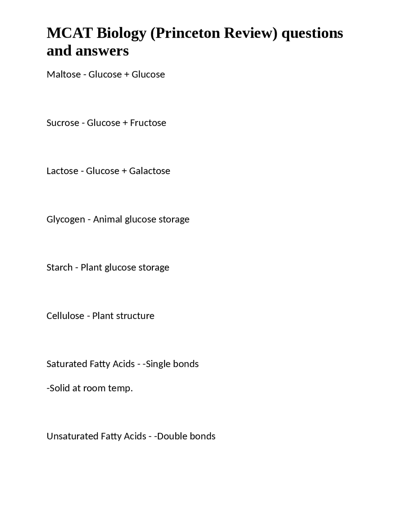 MCAT Biology (Princeton Review) questions and answers | Exams Nursing ...