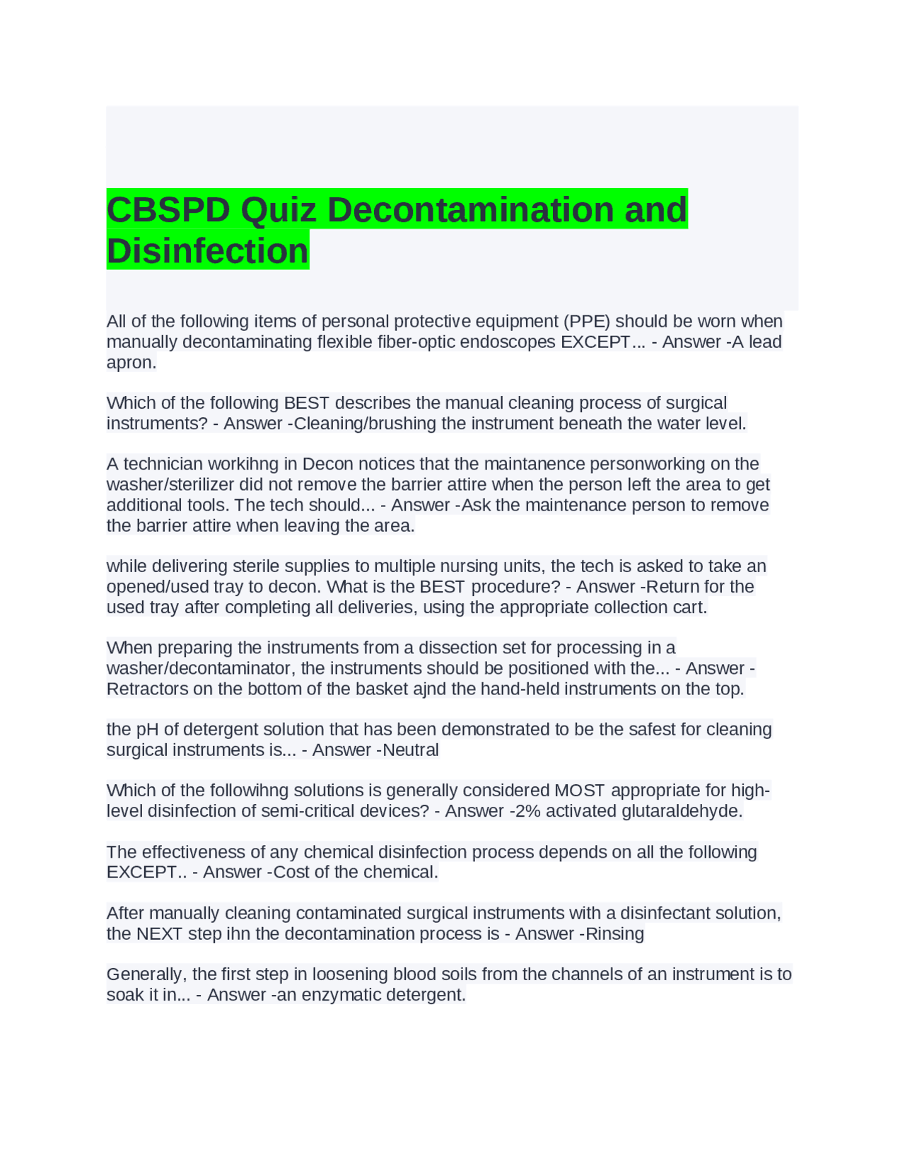 Decontamination and Disinfection Practices in Healthcare Settings ...