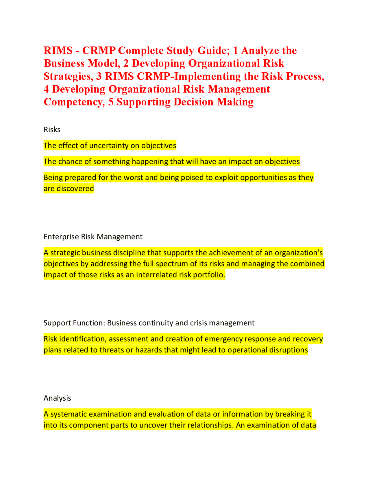 Embedding Risk Management in Decision-Making | Study Guides, Projects ...