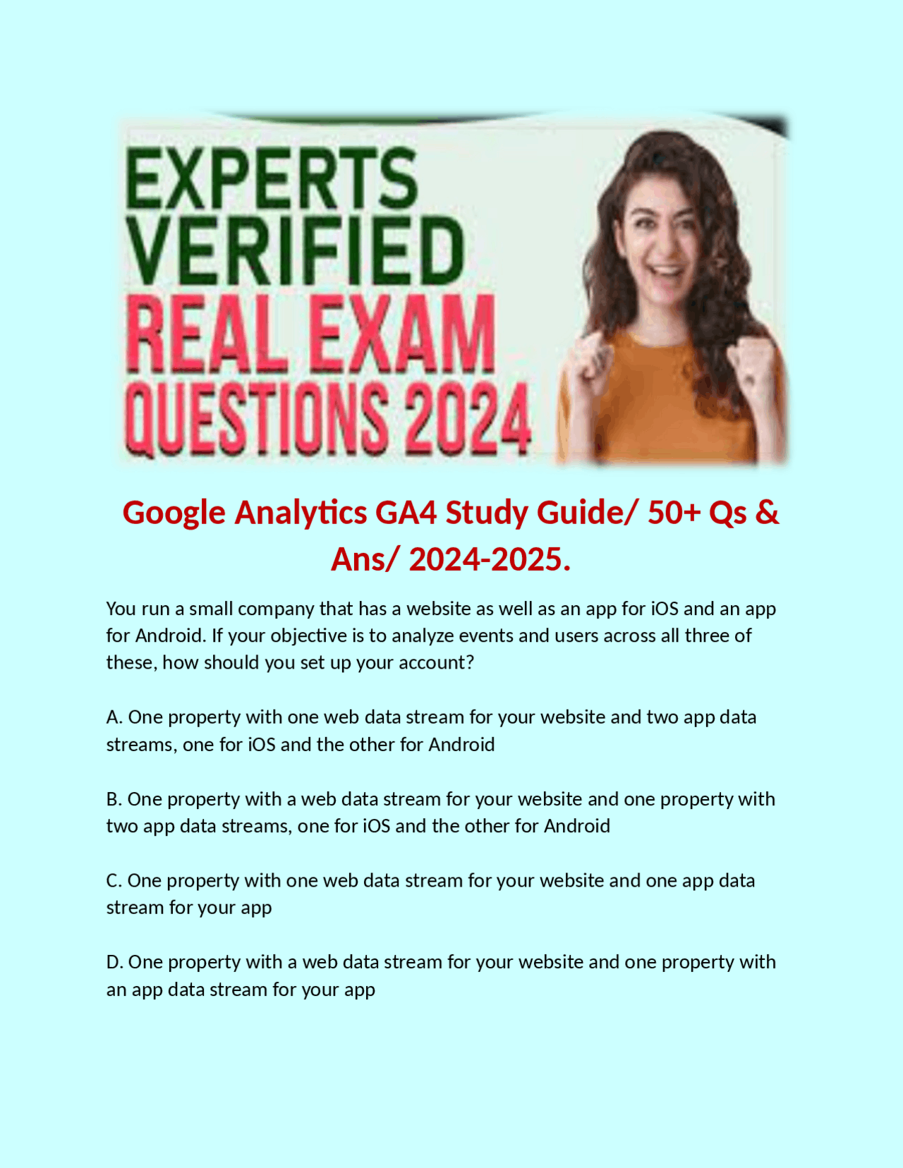 Google Analytics GA4 Study Guide/ 50+ Qs & Ans/ 2024-2025. | Exams Web Design and Development ...
