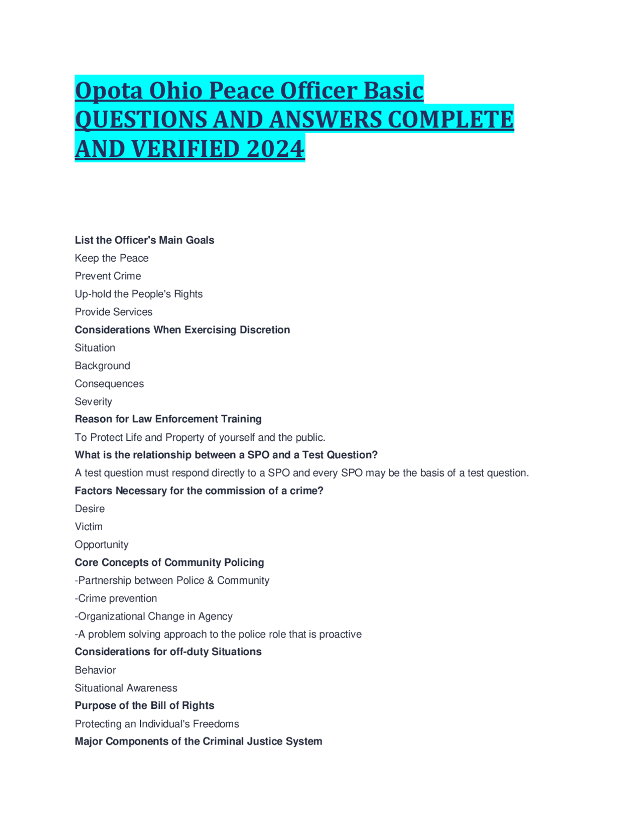 Field Notes and Crime Scene Investigation | Exams Law | Docsity