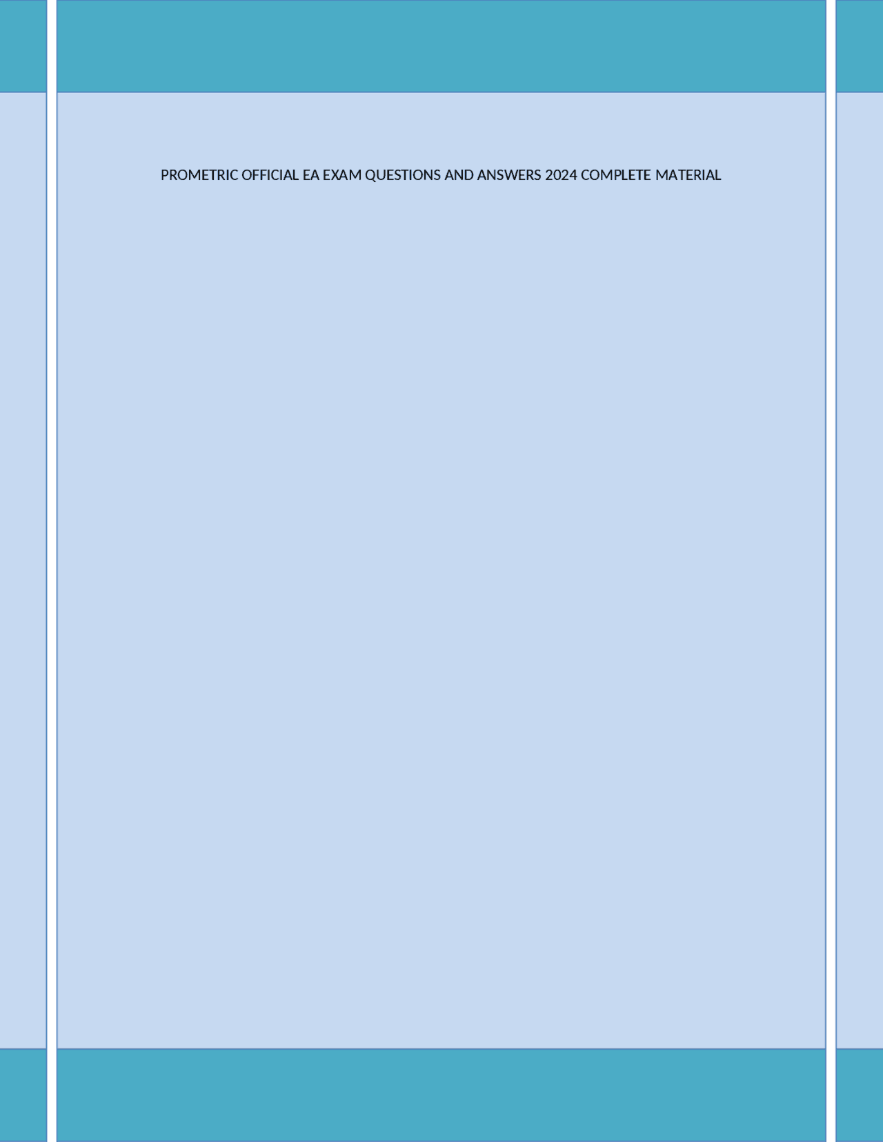PROMETRIC OFFICIAL EA EXAM QUESTIONS AND ANSWERS 2024 COMPLETE MATERIAL ...