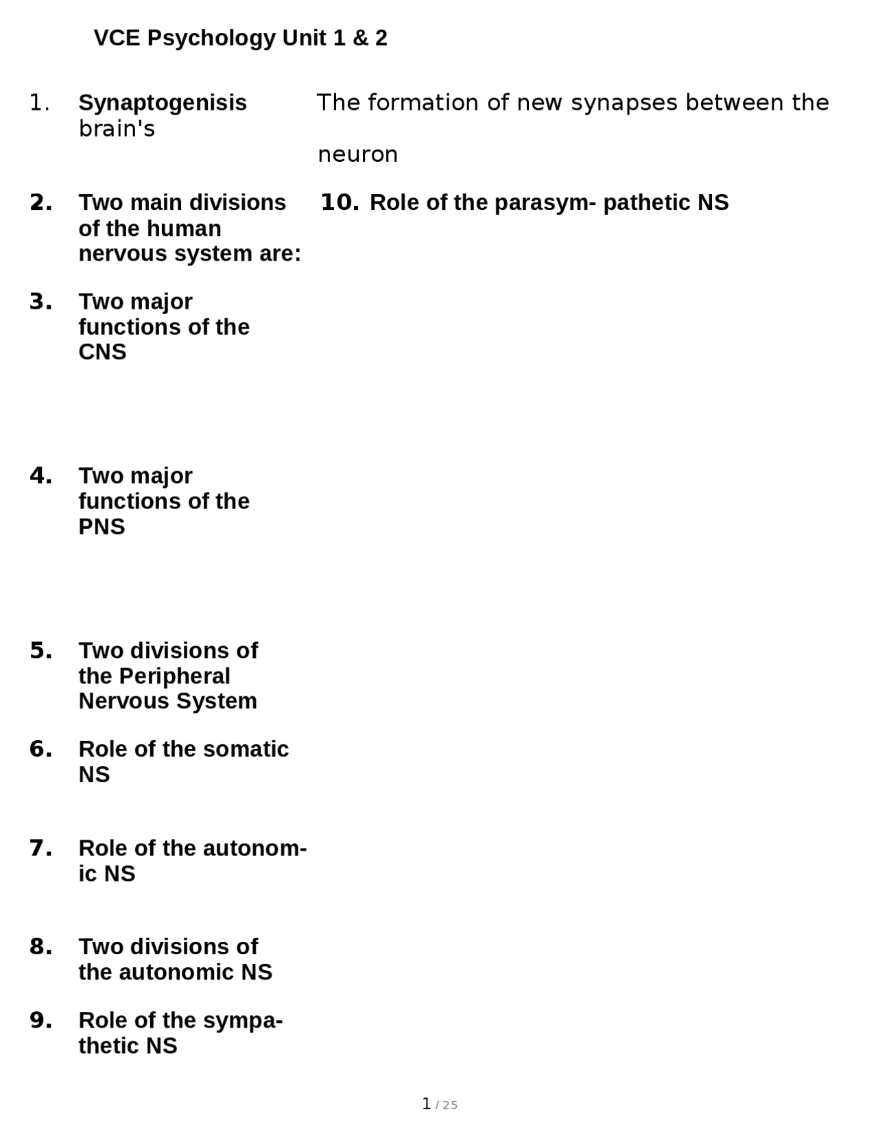 VCE Psychology Unit 1 & 2 | Exams Psychology | Docsity