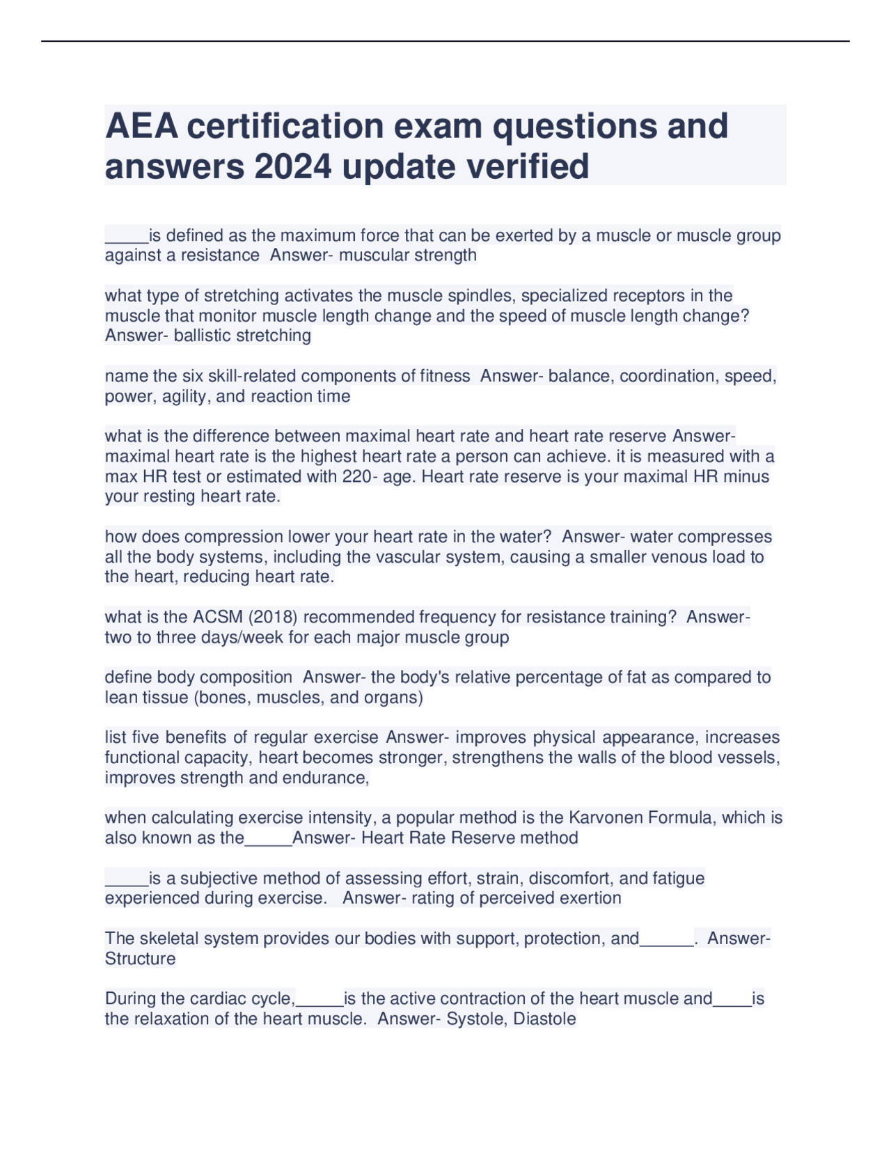 AEA certification exam questions and answers 2024 update verified ...