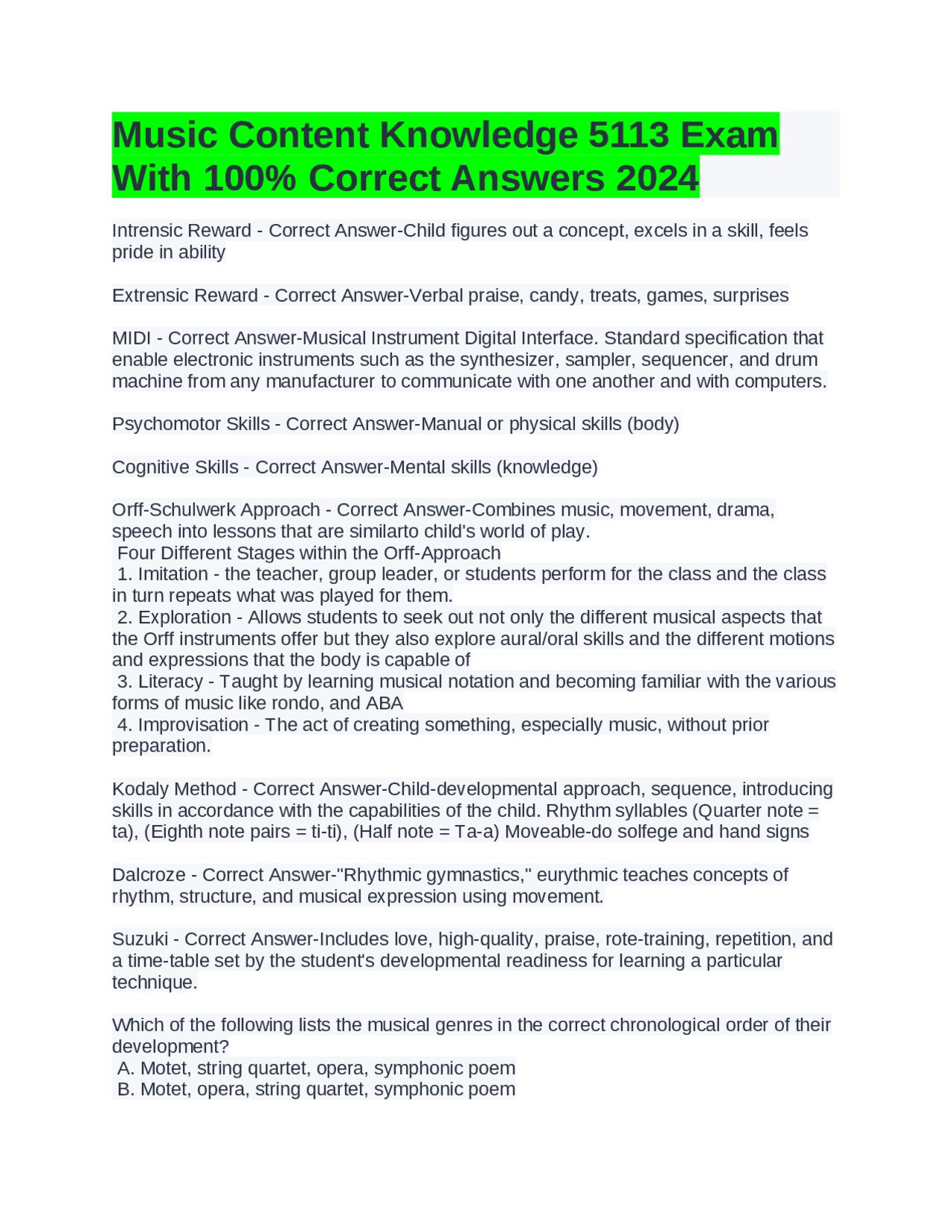 Music Education Concepts and Terminology | Exams Advanced Education ...