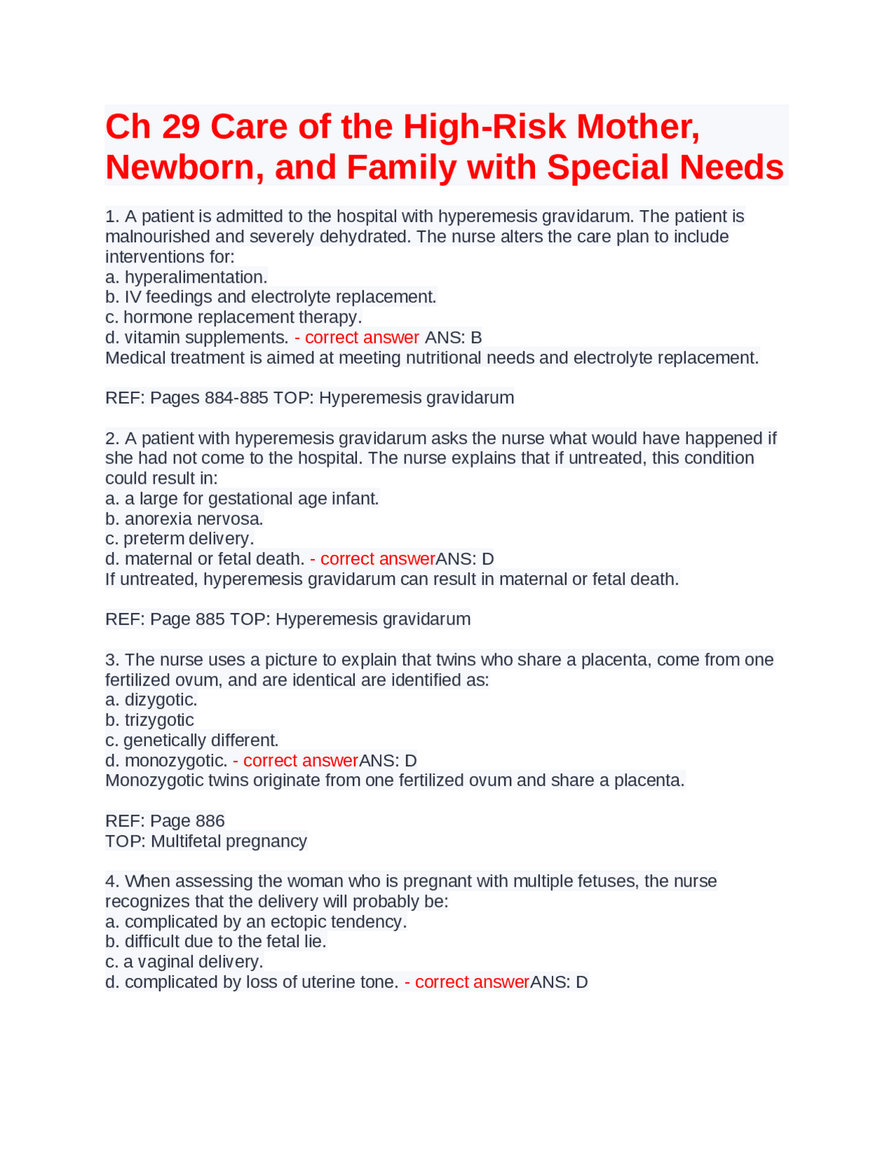 Ch 29 Care of the High-Risk Mother, Newborn, and Family with Special ...