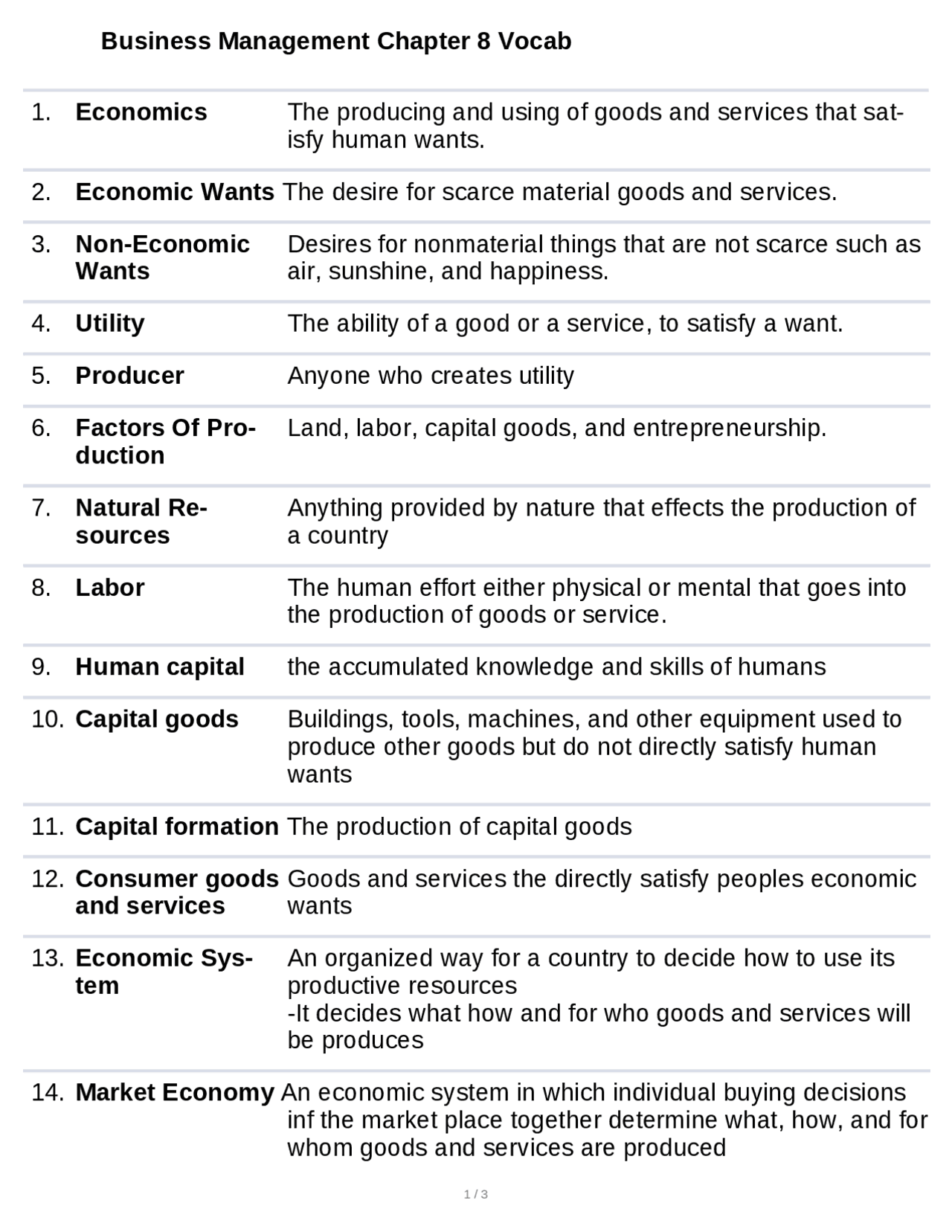 Business Management Chapter 8 Vocabulary | Exams Managerial Economics ...