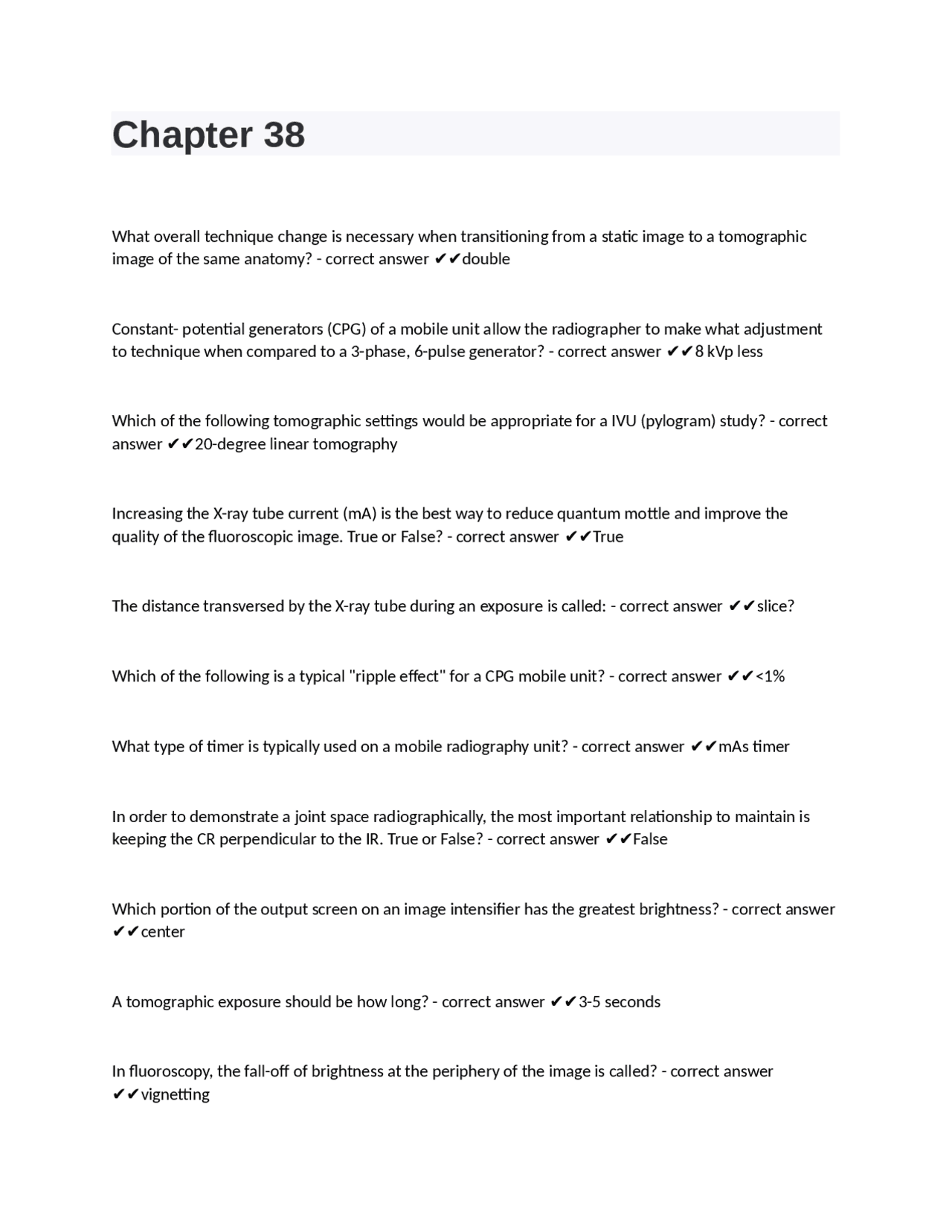 Chapter 38 questions with complete solutions | Exams Nursing | Docsity