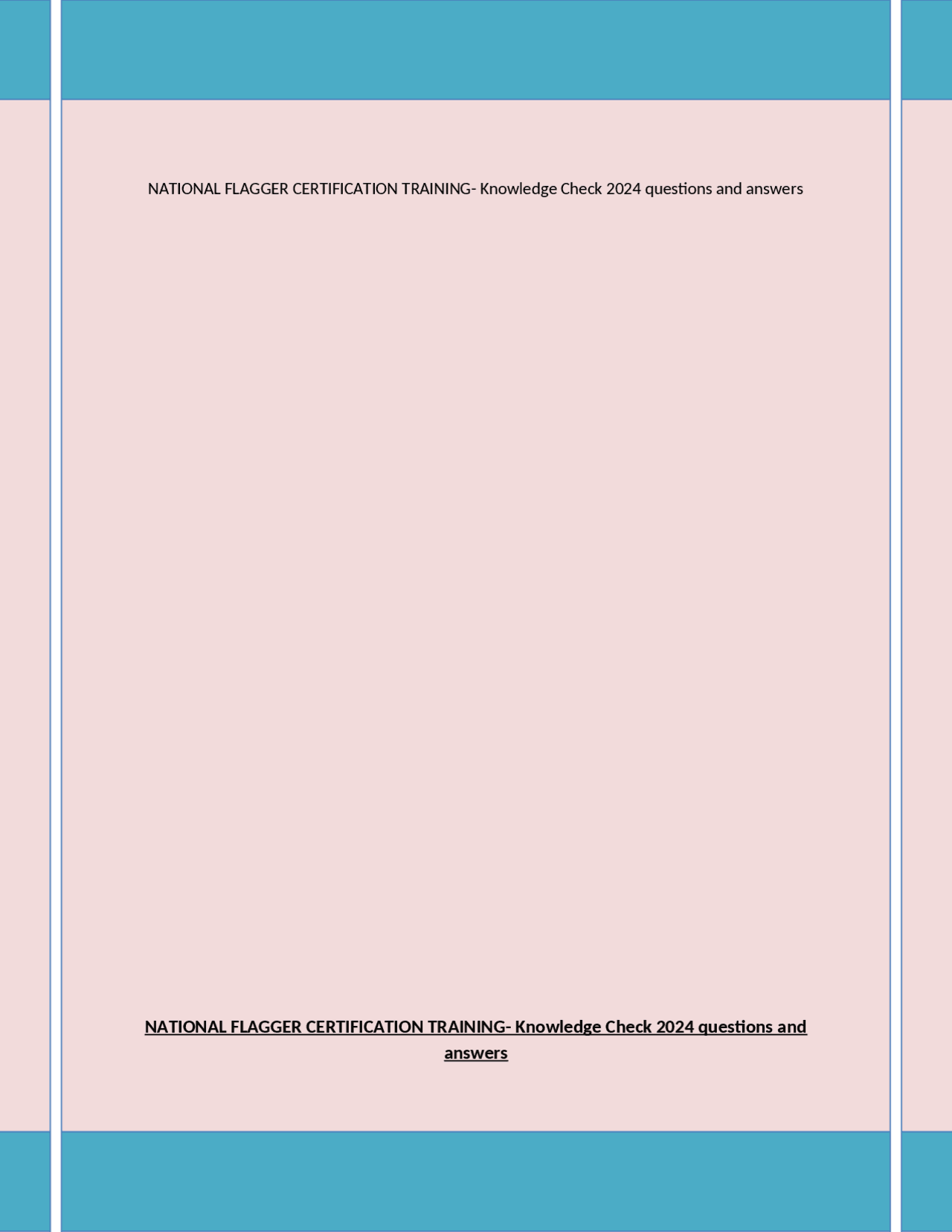 National Flagger Certification Training - Knowledge Check 2024 | Exams ...