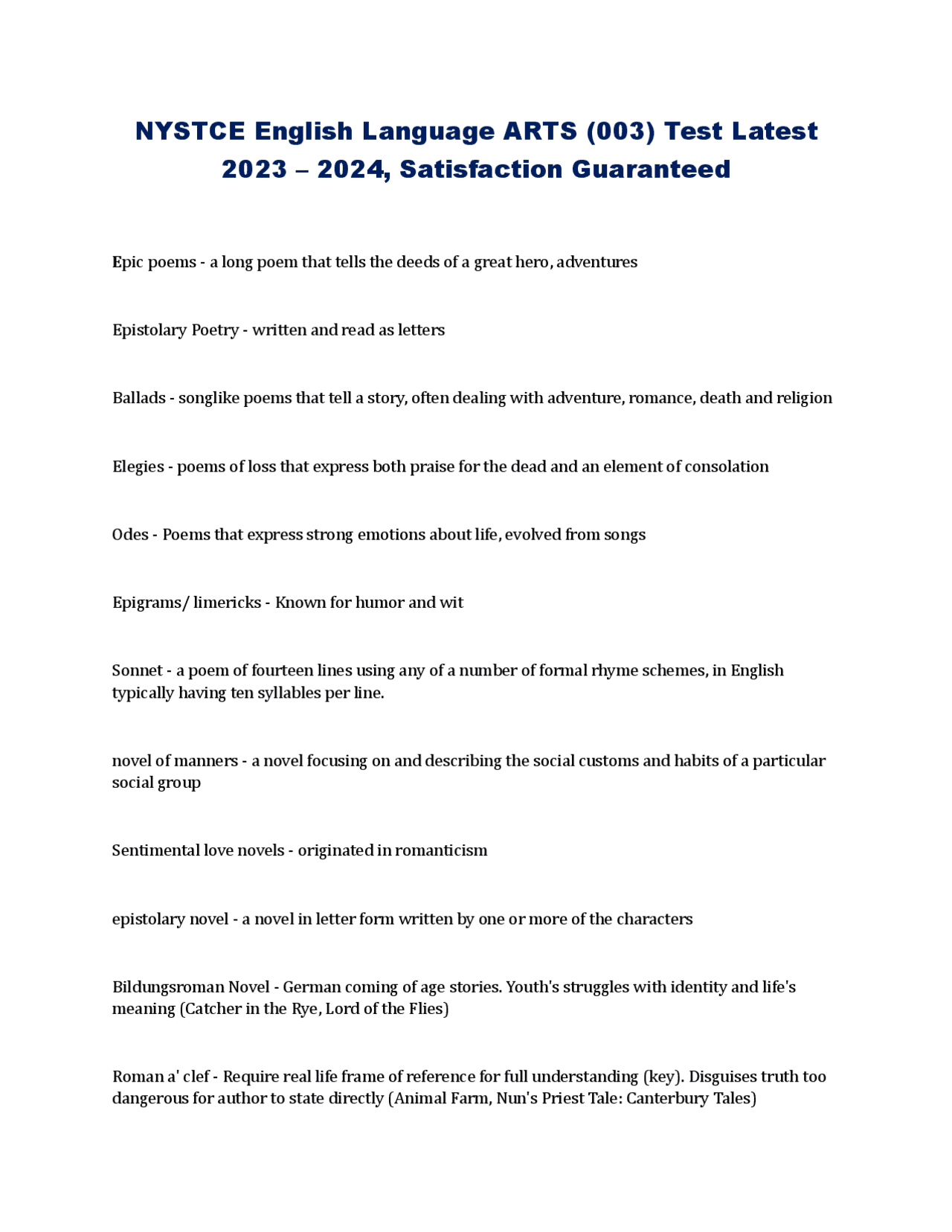 NYSTCE English Language Arts (003) Test Latest | Exams English Language ...