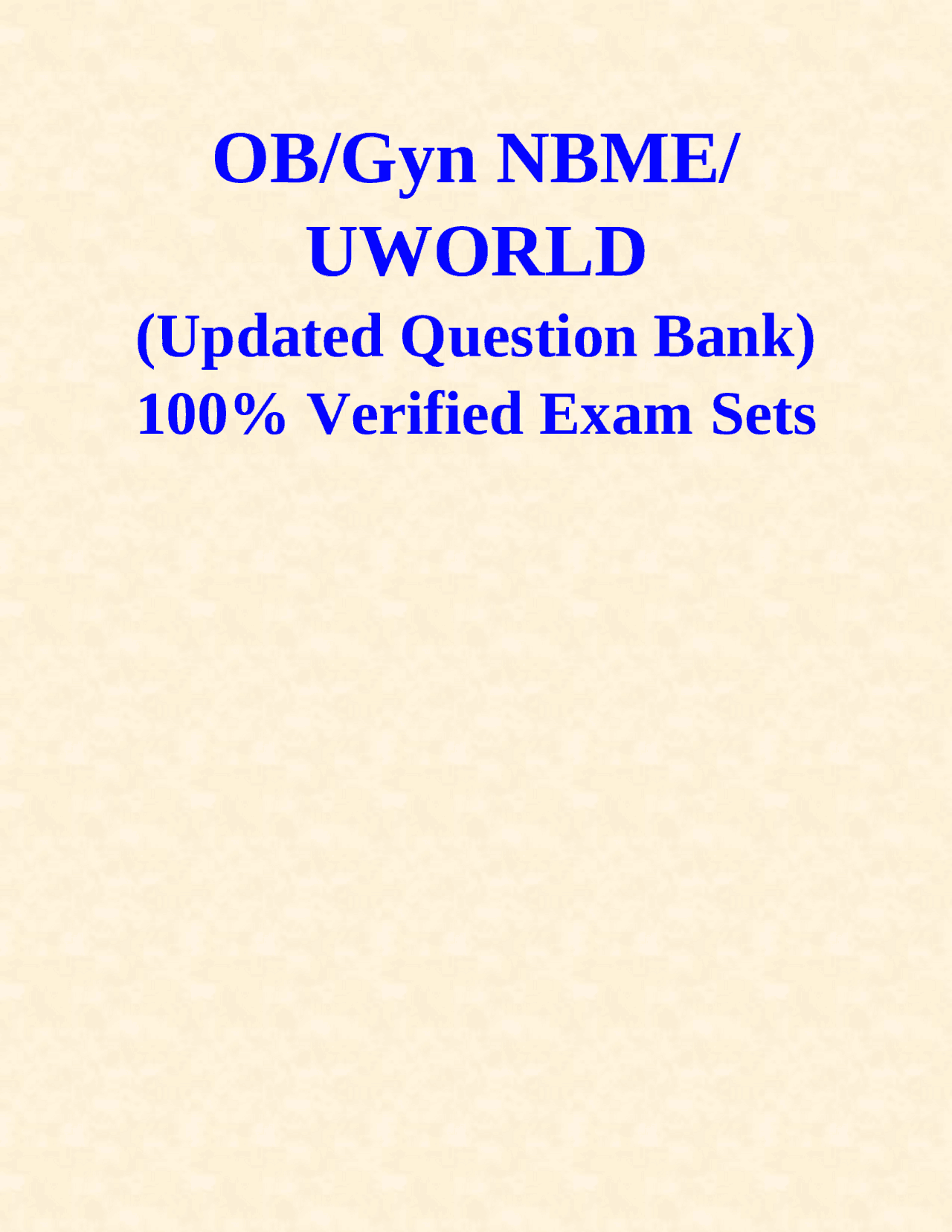 Obstetrics and Gynecology Case Studies | Exams Nursing | Docsity