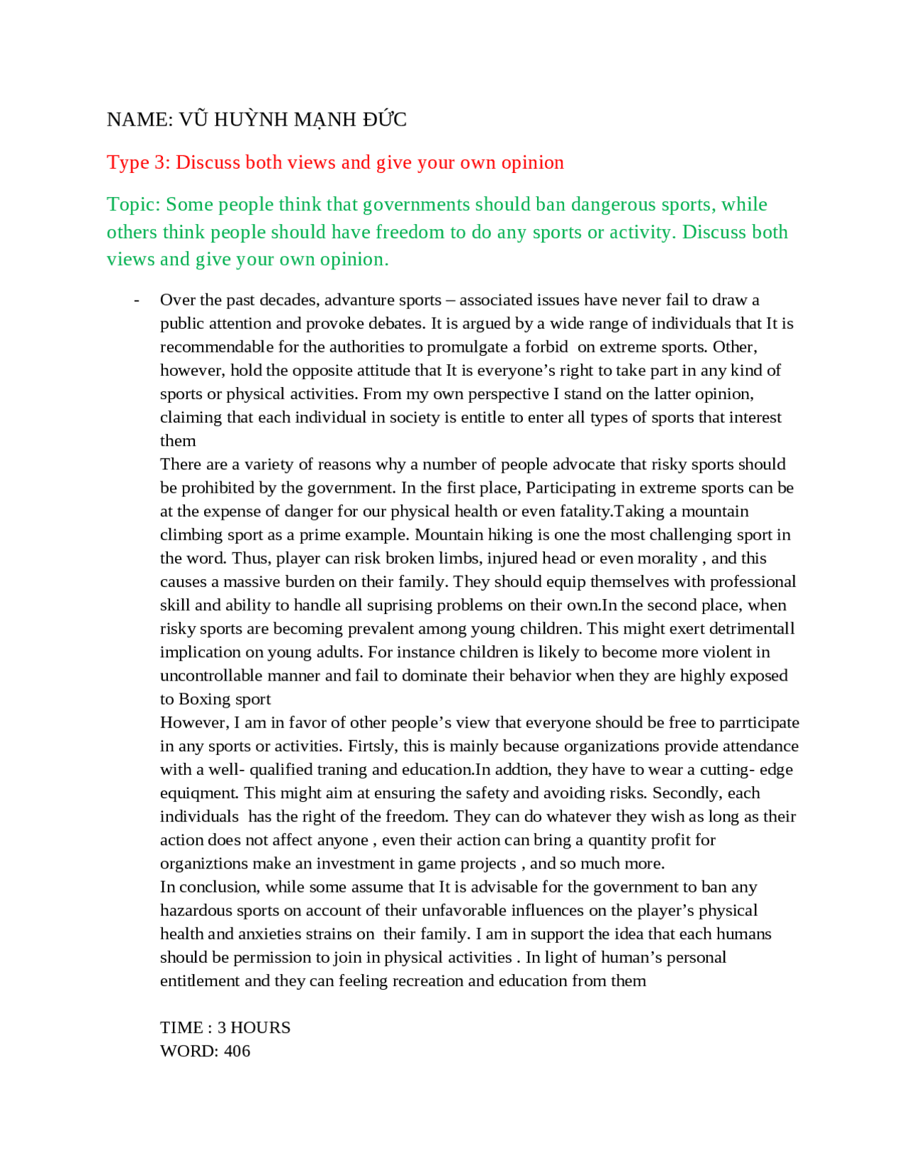 Ielts Writing task 2 | Essays (university) English Language | Docsity