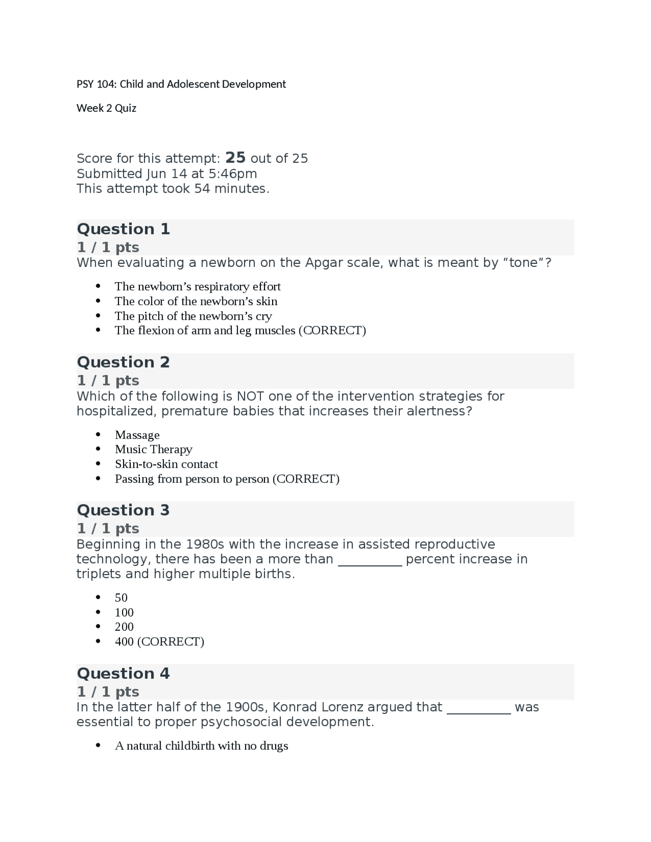 PSY 104 TEST 2 (GRADED A) Questions and Answers- Ashford University ...