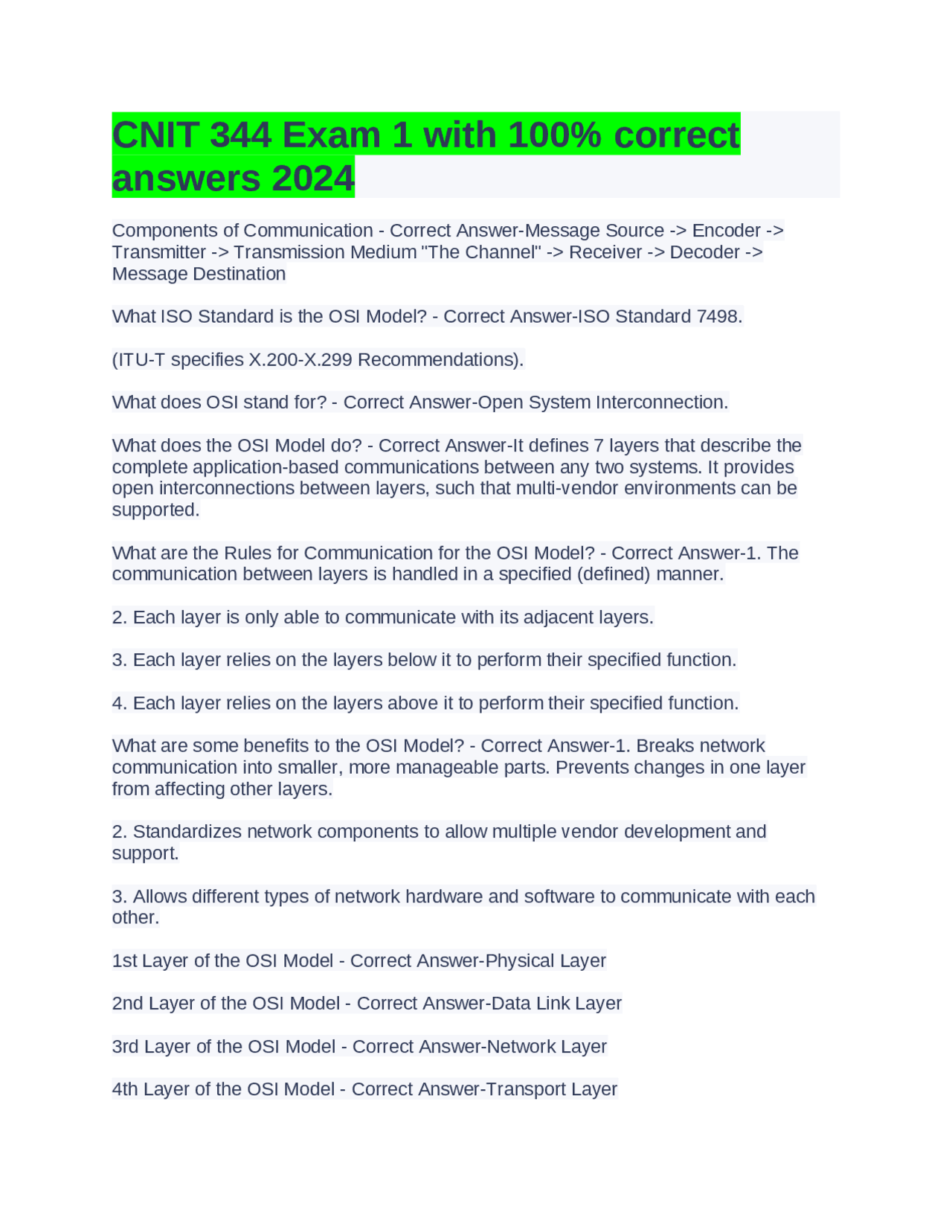 CNIT 344 Exam 1 with 100% Correct Answers 2024 | Exams Advanced ...