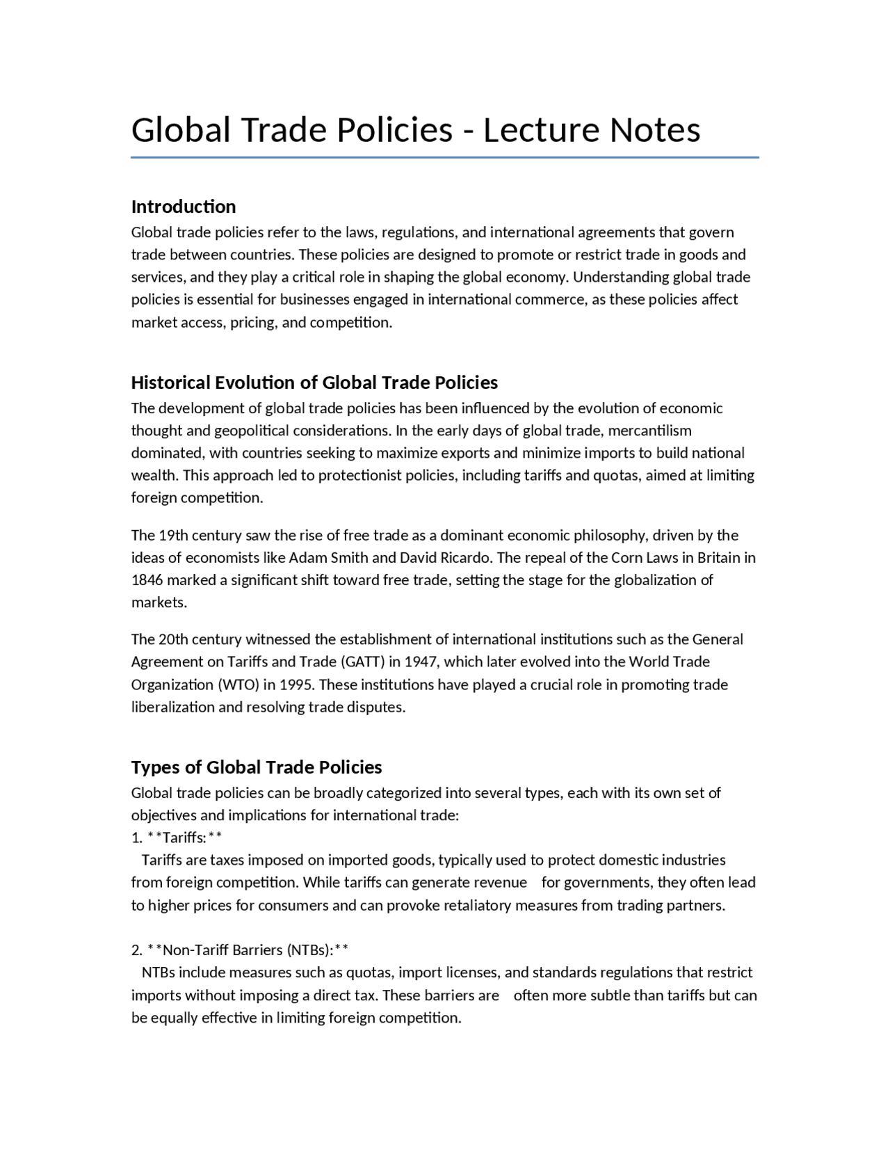 Global Trade Policies: Navigating the Complexities of International ...
