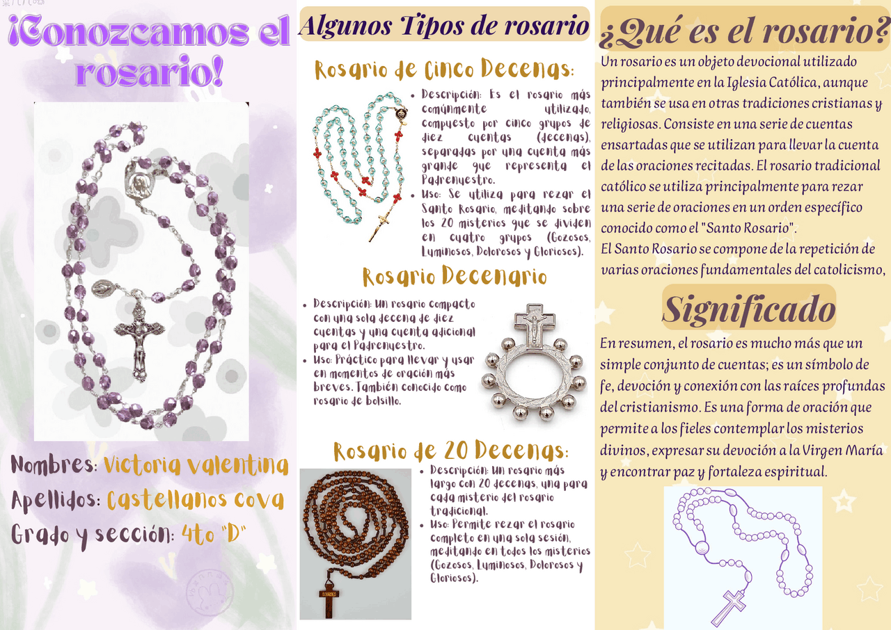 el rosario funciones | Esquemas y mapas conceptuales de Religión | Docsity