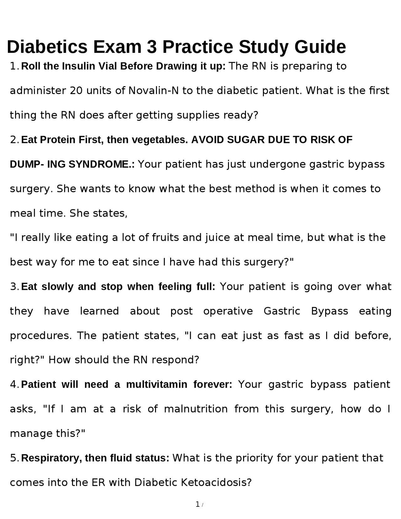 Diabetes Management and Nursing Interventions | Study Guides, Projects ...