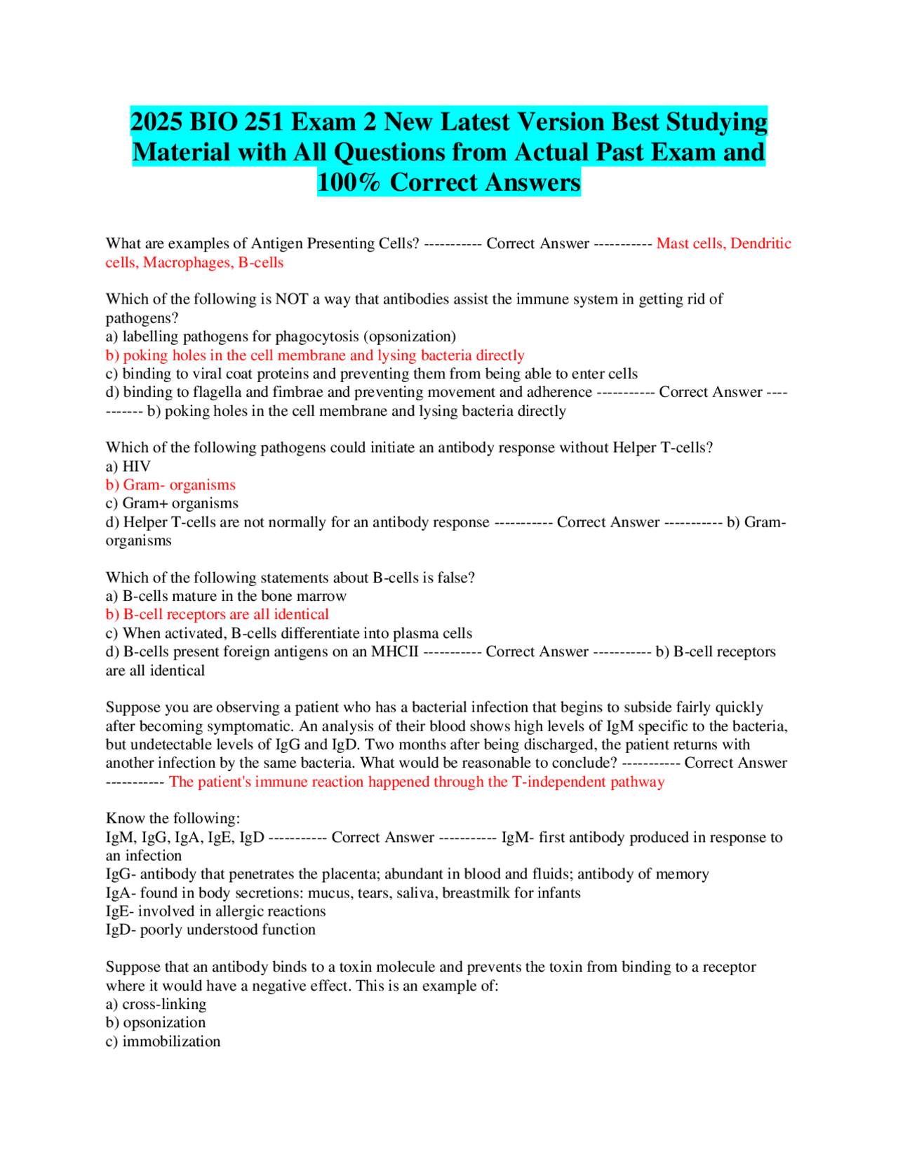 Immune System Mechanisms and Hypersensitivity Reactions | Exams Nursing ...