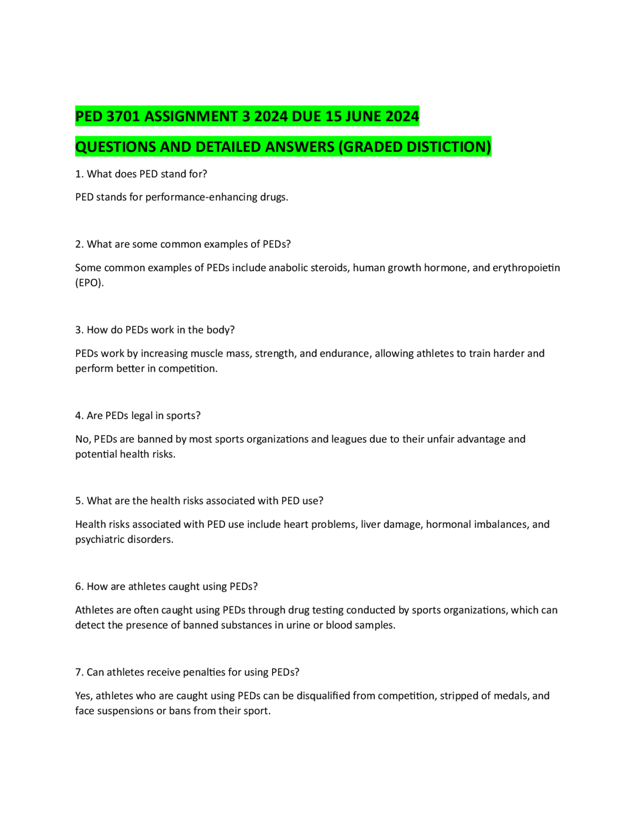 The Impact of Performance-Enhancing Drugs (PEDs) in Sports | Exams ...