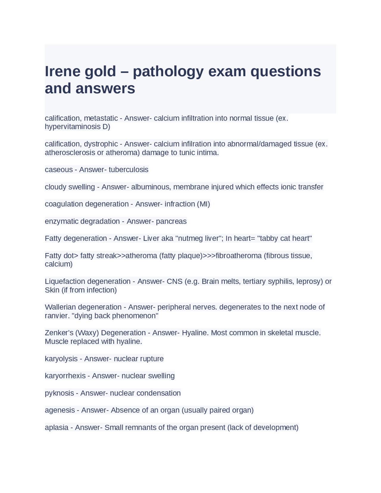 Medical Terminology and Pathology Concepts | Exams Advanced Education ...