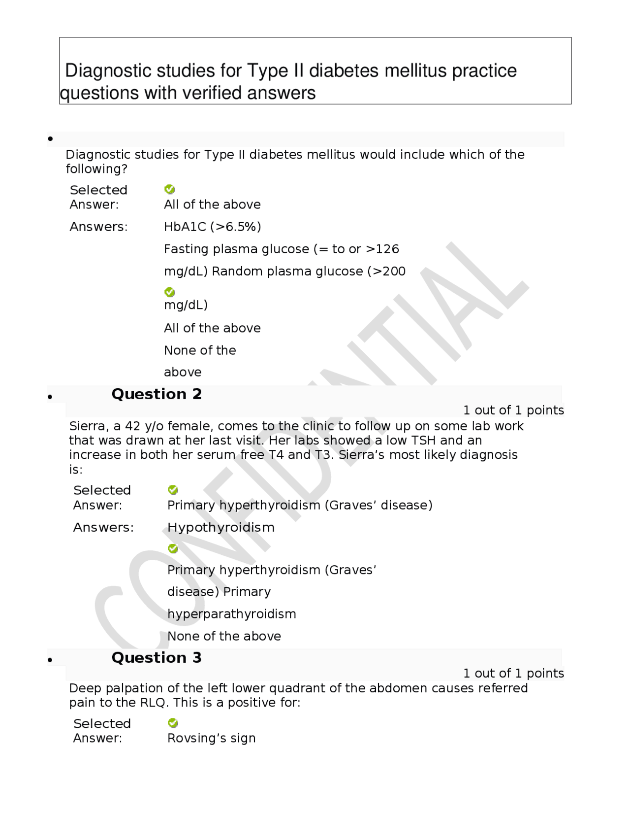 Diagnostic studies for Type II diabetes mellitus practice questions ...