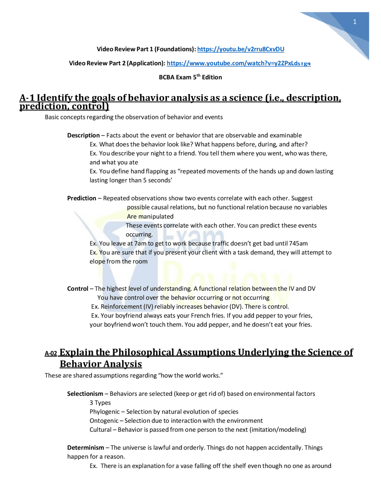 BCBA EXAM REVIEW STUDY GUIDE – 5TH EDITION | Exams Nursing | Docsity