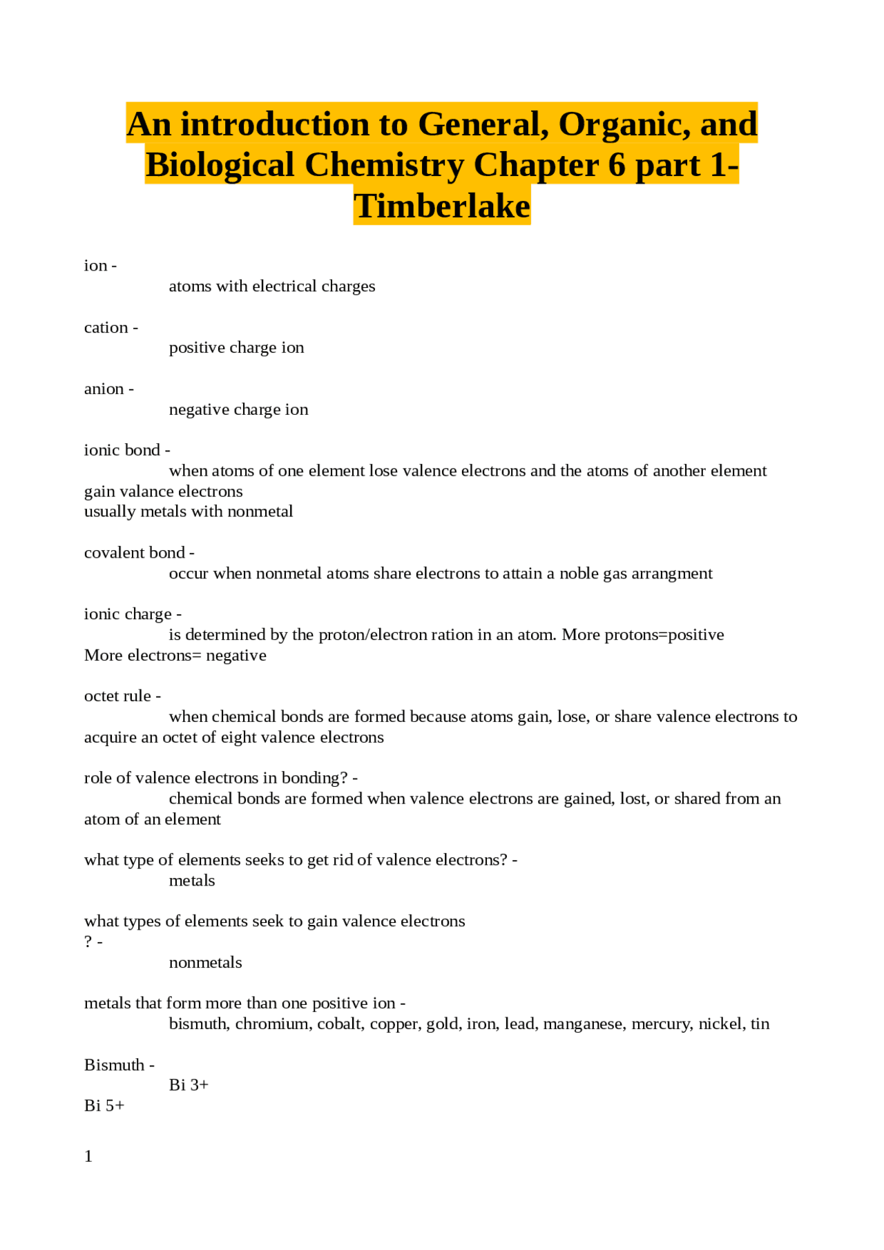 An introduction to General, Organic, and Biological Chemistry Chapter 6 ...