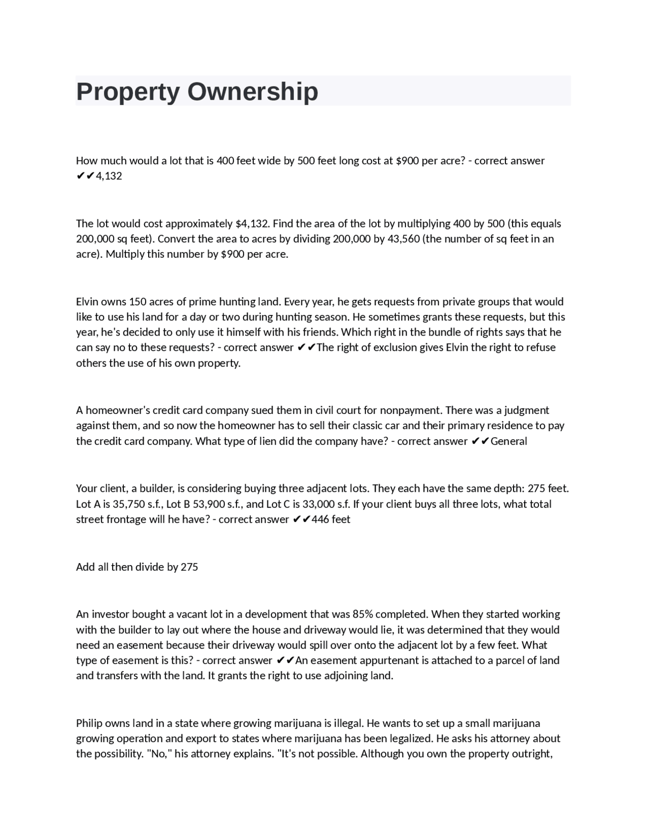 Property Ownership and Real Estate Concepts | Exams Nursing | Docsity