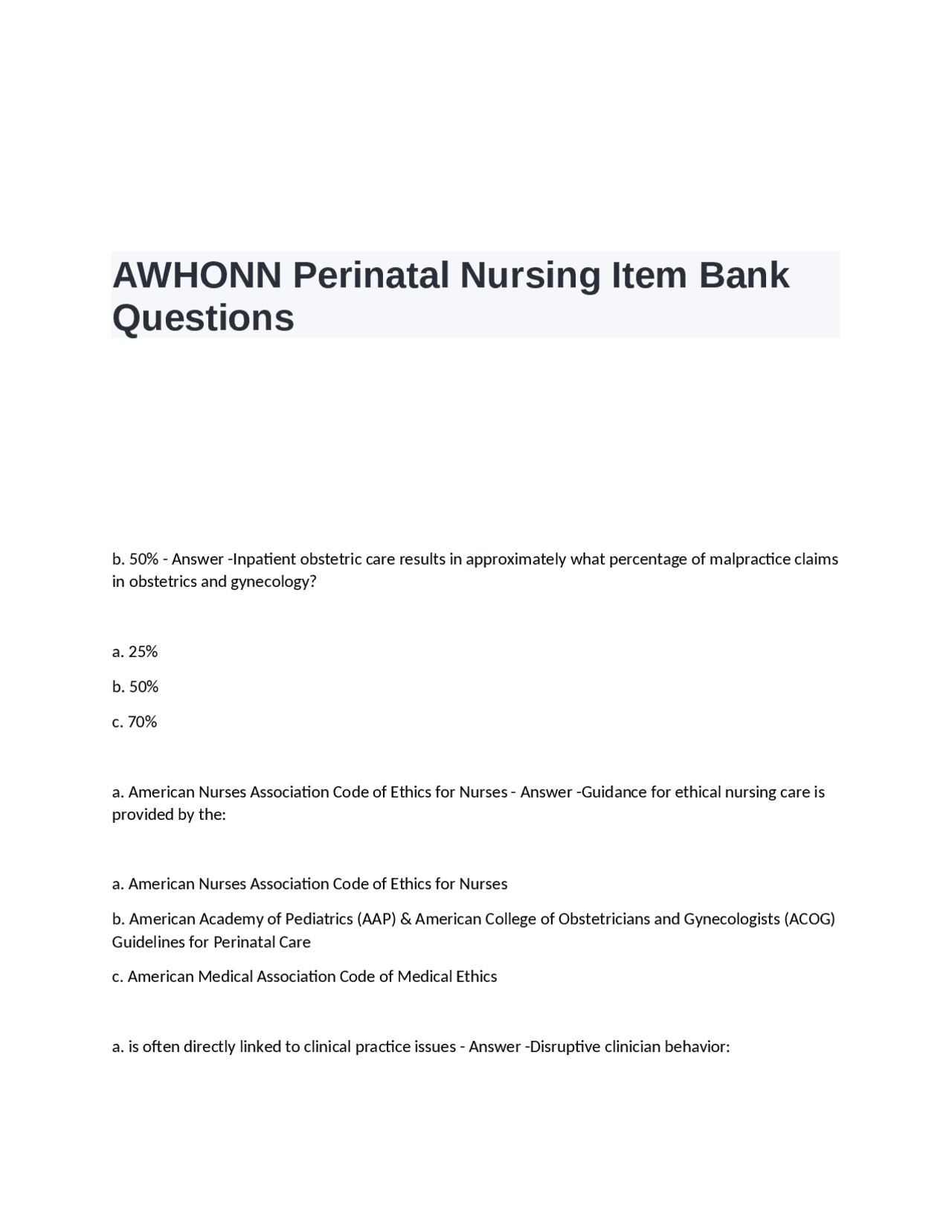 Fetal Heart Rate Monitoring and Postpartum Care | Exams Nursing | Docsity