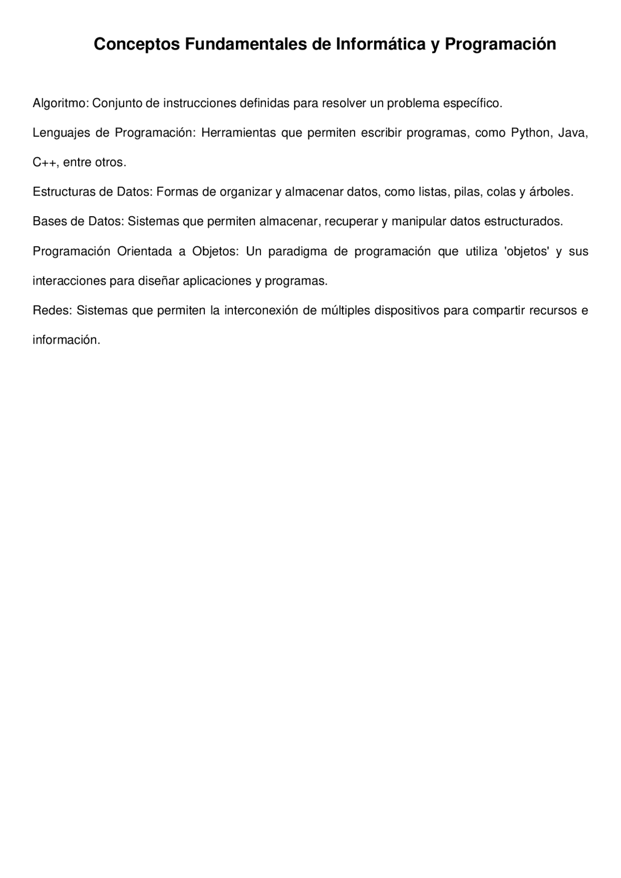 Conceptos Básicos de Informática | Esquemas y mapas conceptuales de Informática | Docsity