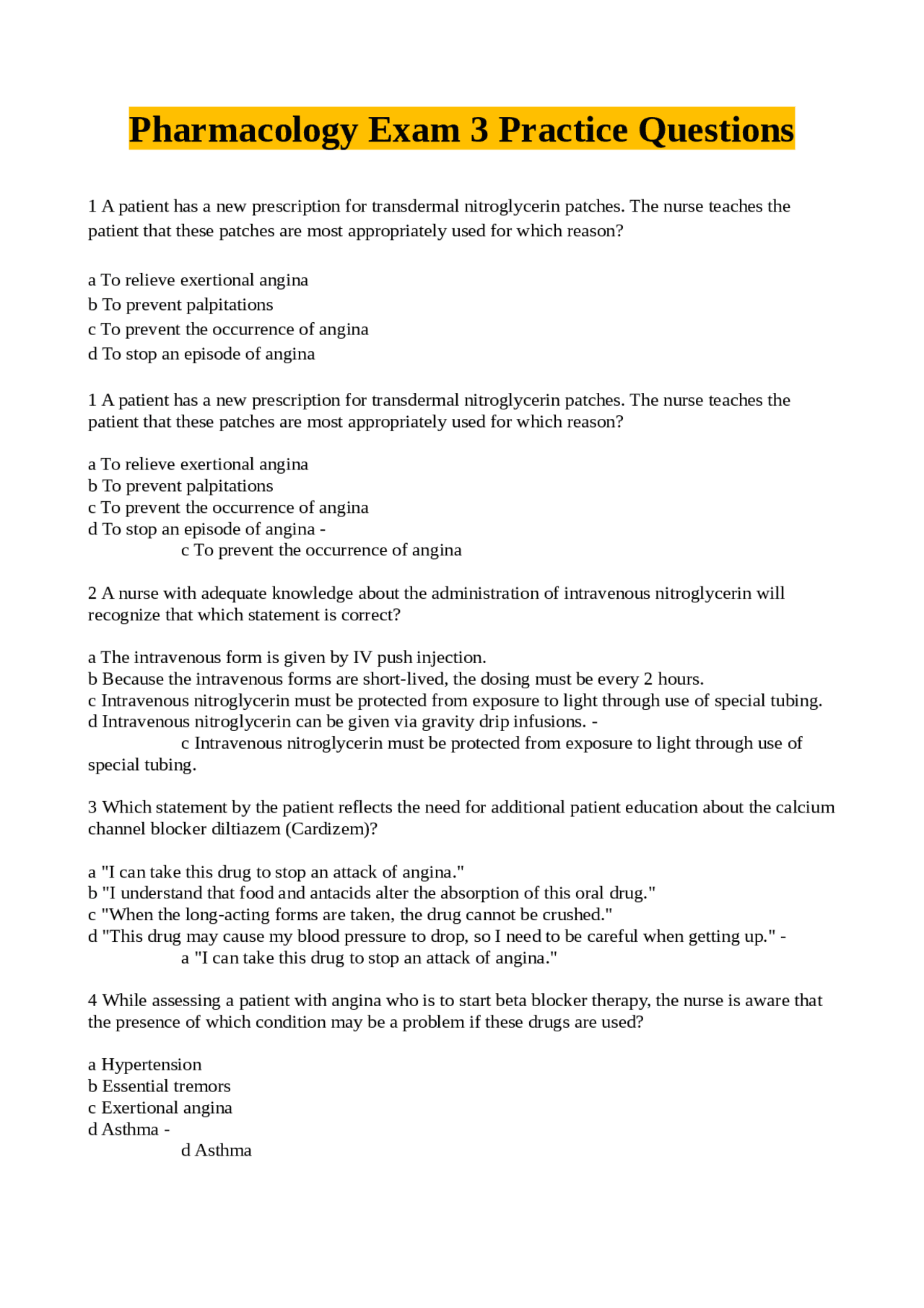 Nursing Considerations for Nitrate and Antilipemic Medications | Exams ...