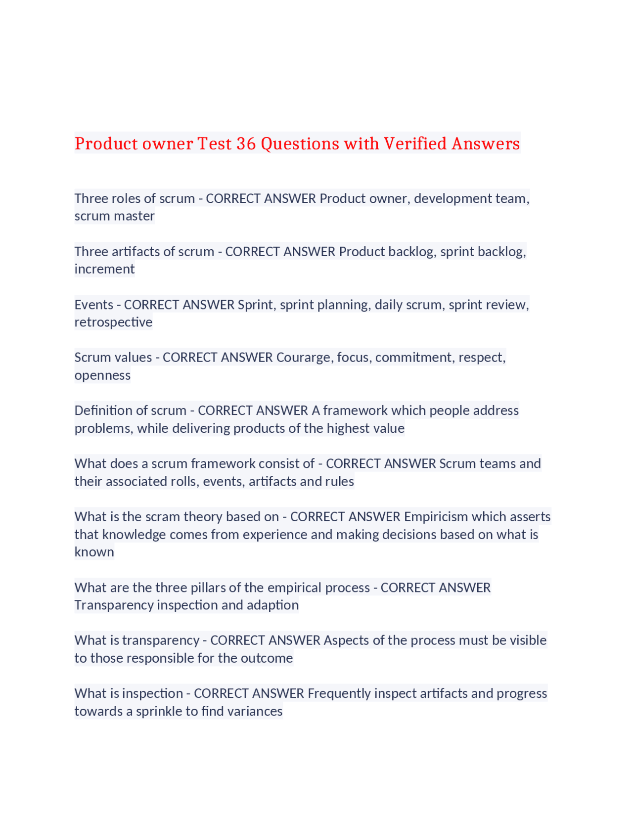 Scrum Product Owner Exam Preparation | Exams Production and Operations ...