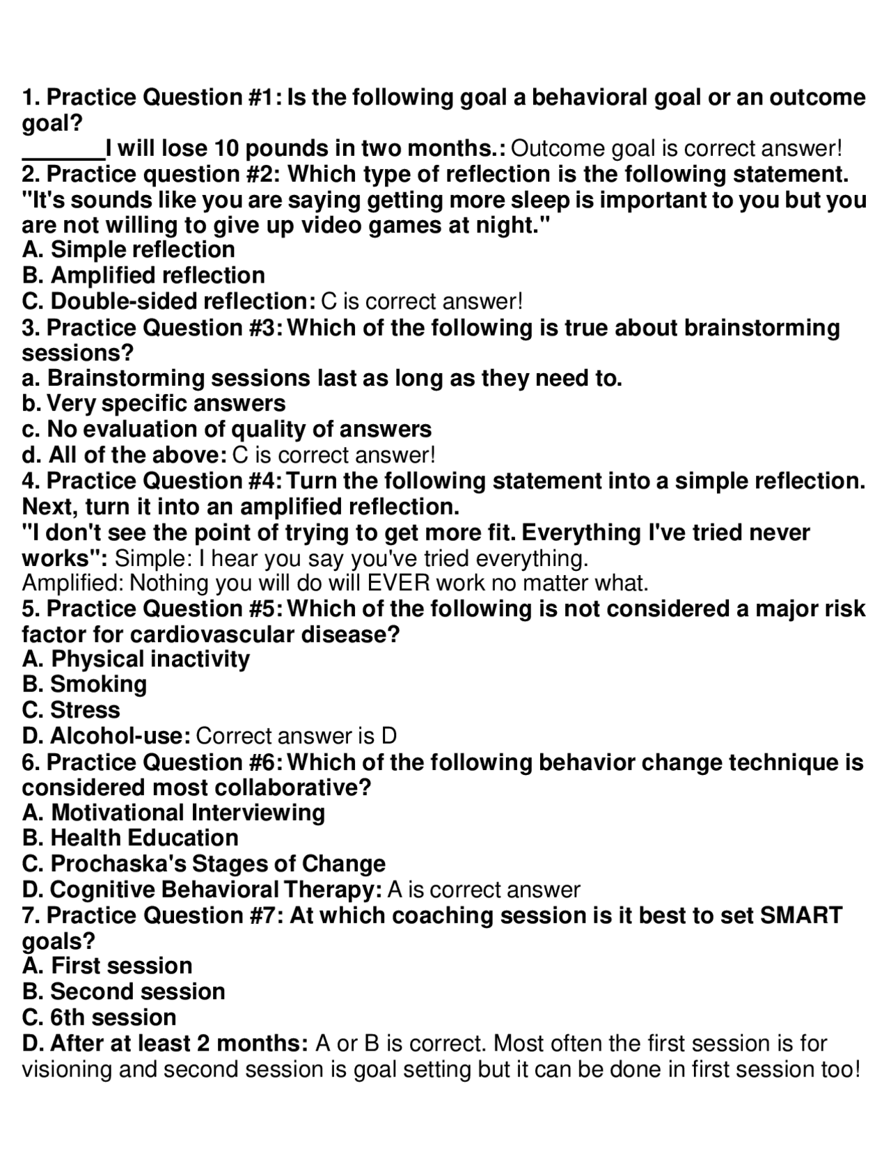Health & Wellness Coaching Exam Test Prep Practice Questions. | Exams ...
