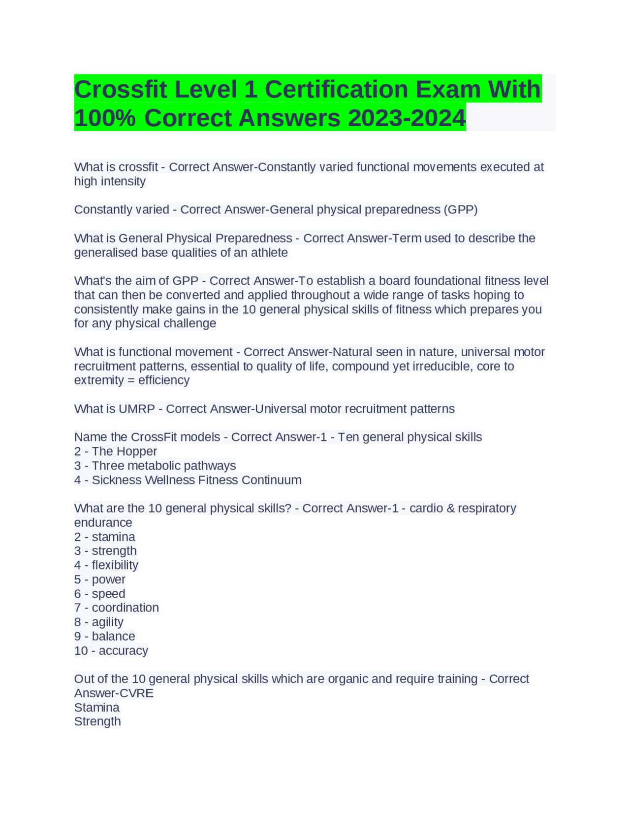 CrossFit Training Principles and Techniques | Exams Advanced Education ...