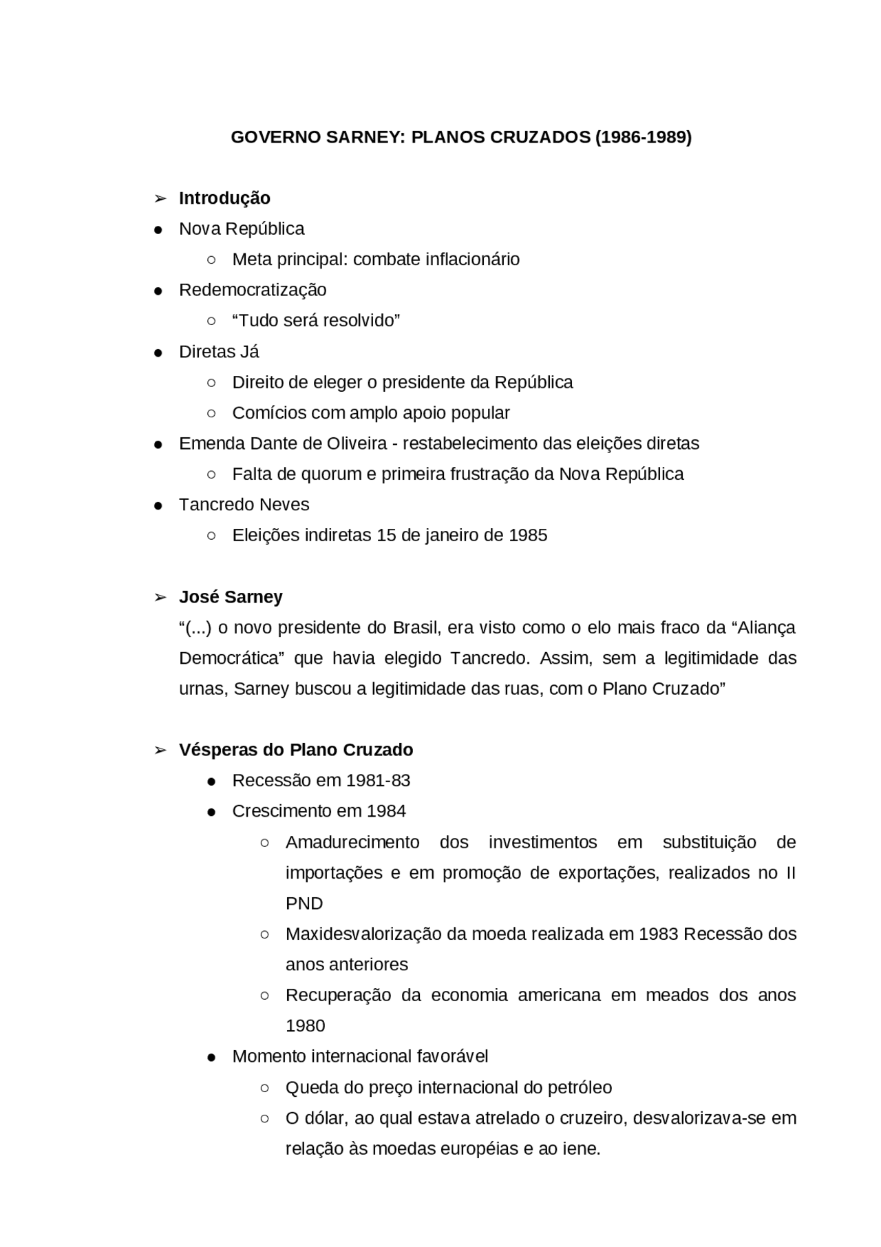O Plano Cruzado I e seus impactos na economia brasileira | Esquemas ...