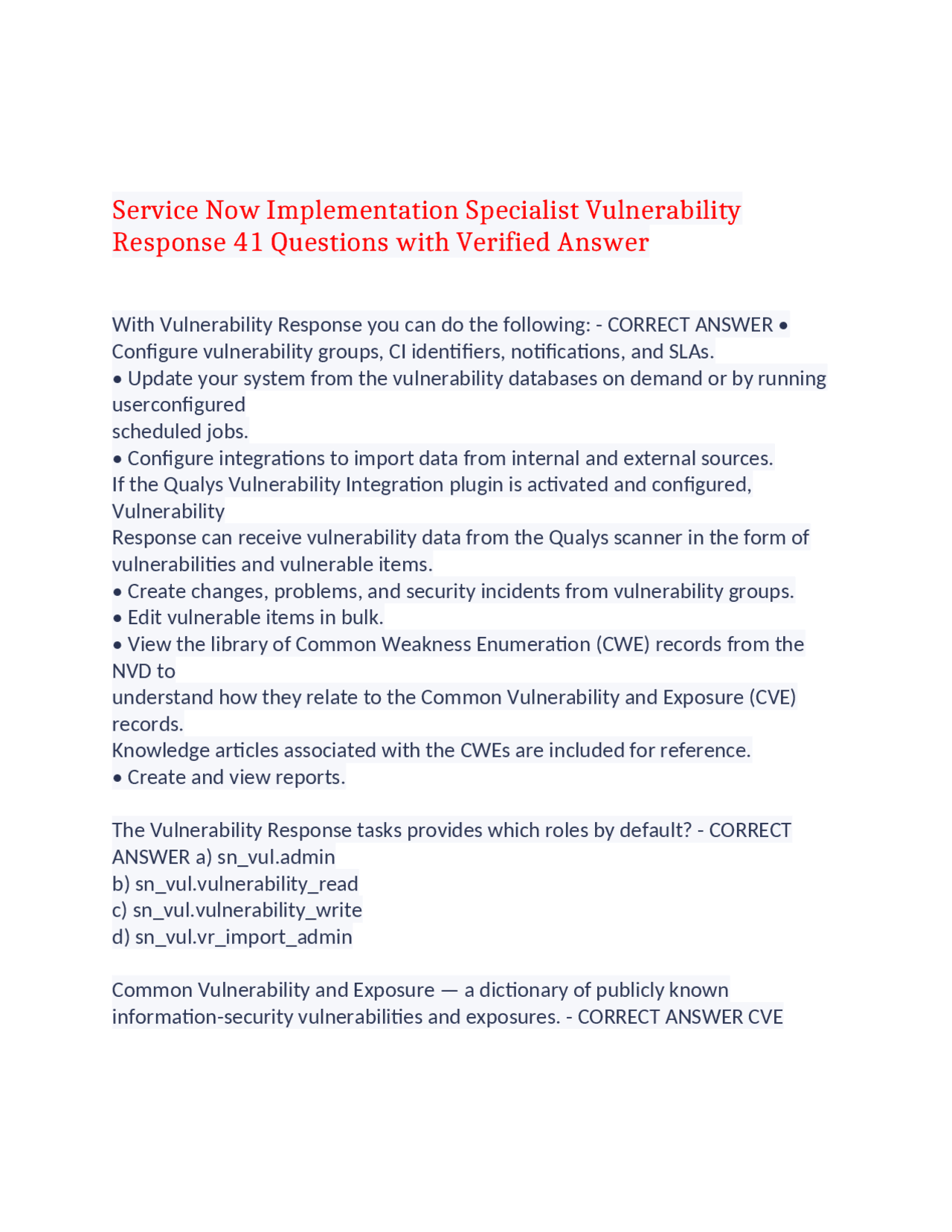 ServiceNow Vulnerability Response: Comprehensive Vulnerability ...