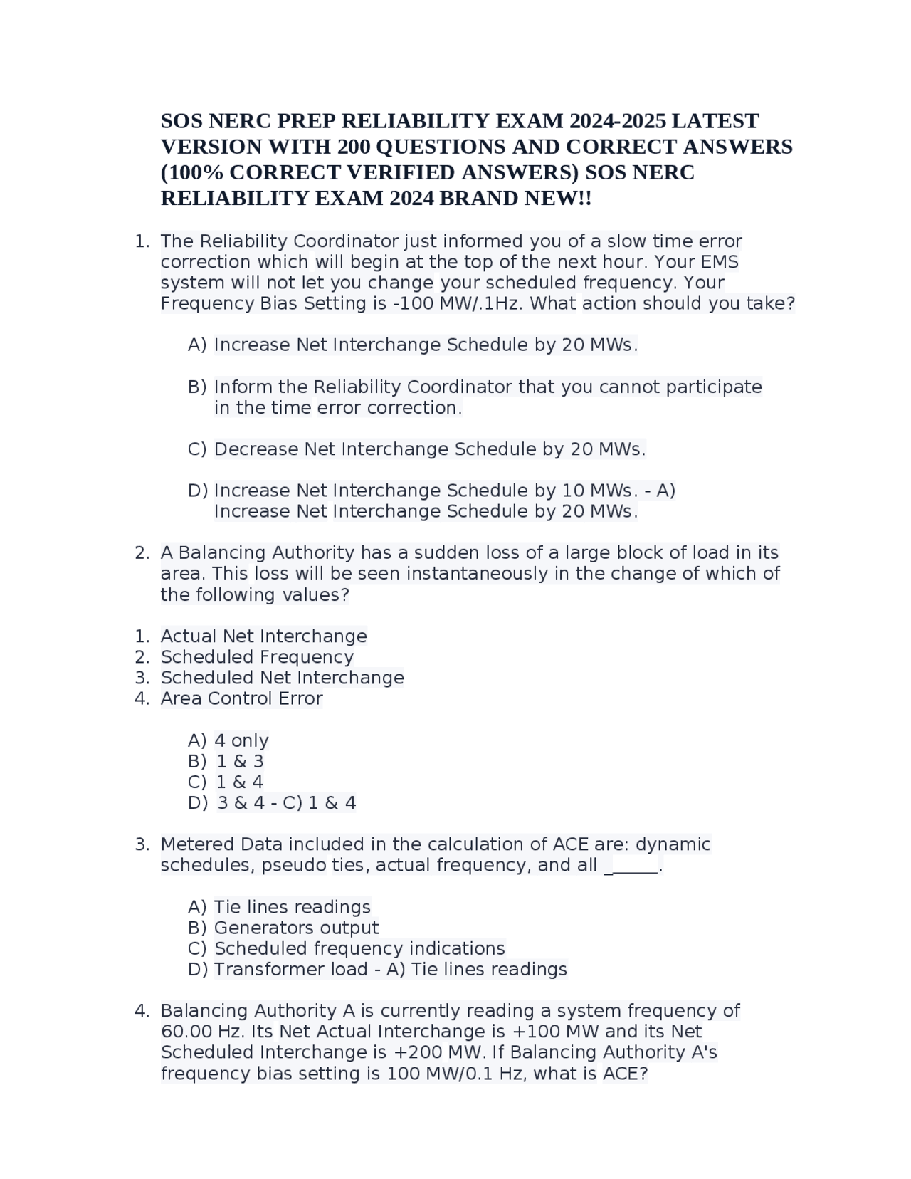 Balancing Authority's Inadvertent Interchange and System Restoration ...
