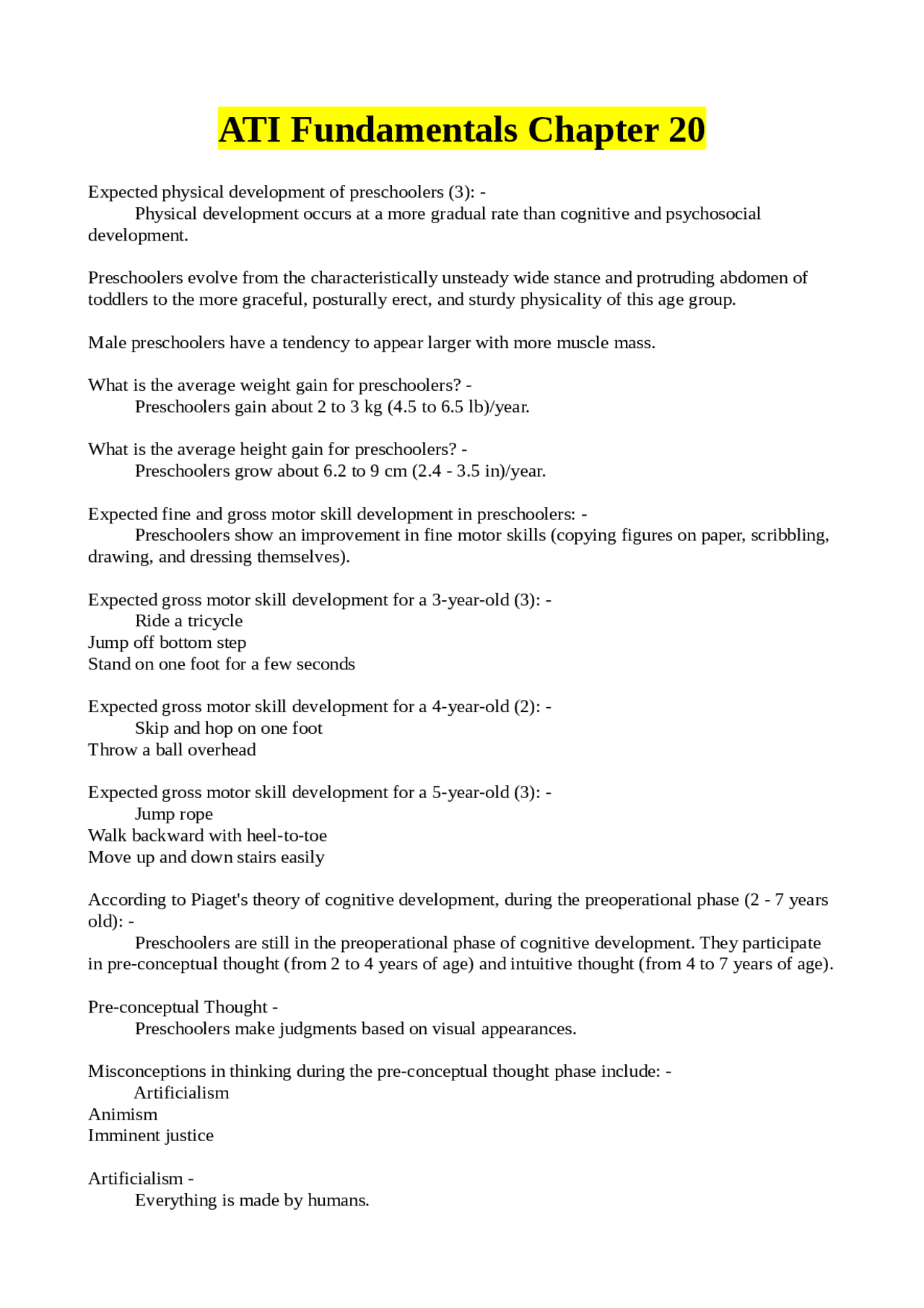 ATI Fundamentals Chapter 20. | Exams Nursing | Docsity