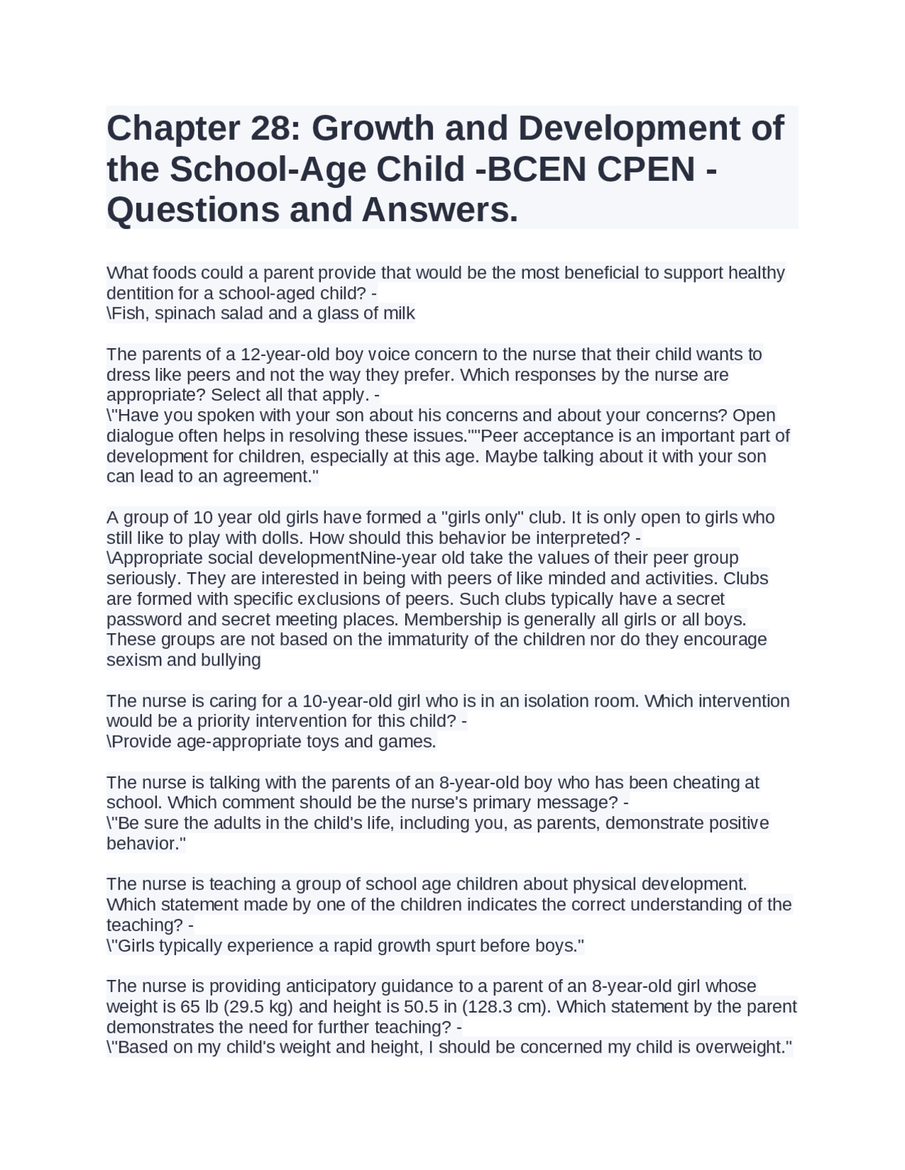 Promoting Healthy Development in School-Aged Children | Exams Nursing ...