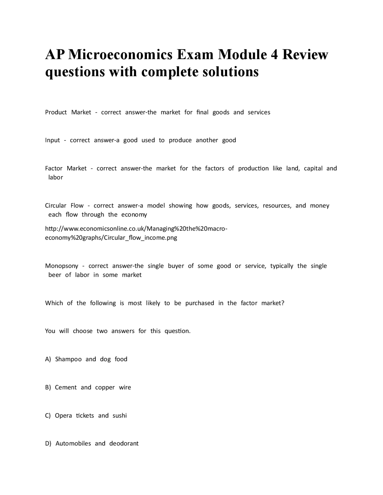 AP Microeconomics Exam Module 4 Review | Exams Business Statistics | Docsity