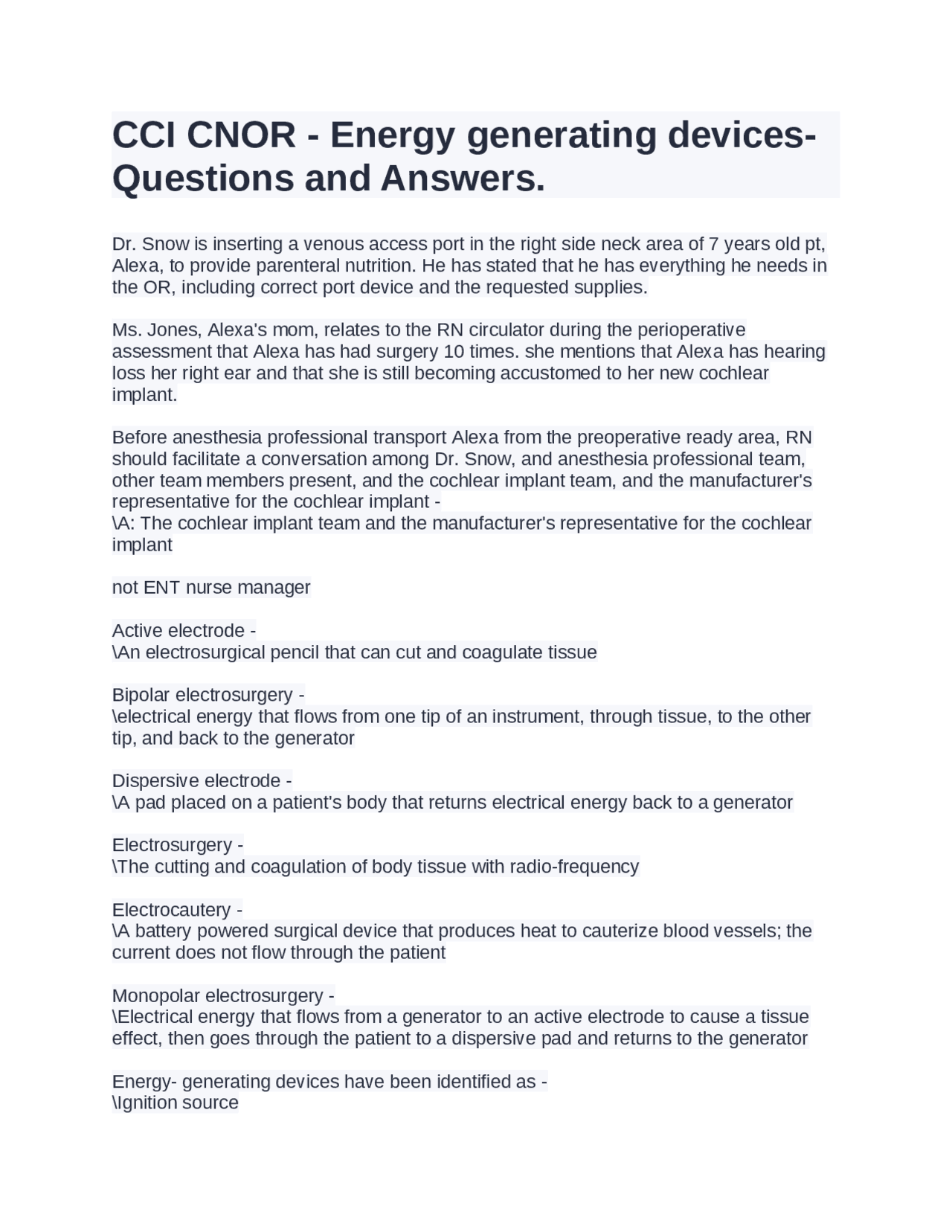 CCI CNOR - Energy generating devices-Questions and Answers. | Exams ...