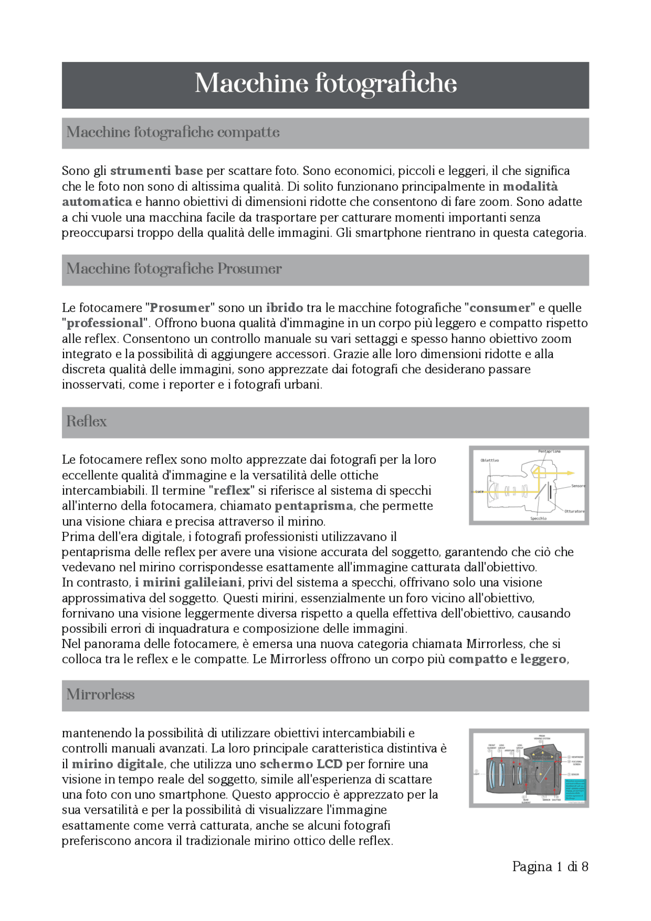 Fotografia: Tecniche e Linguaggio Visivo | Appunti di fotografia | Docsity