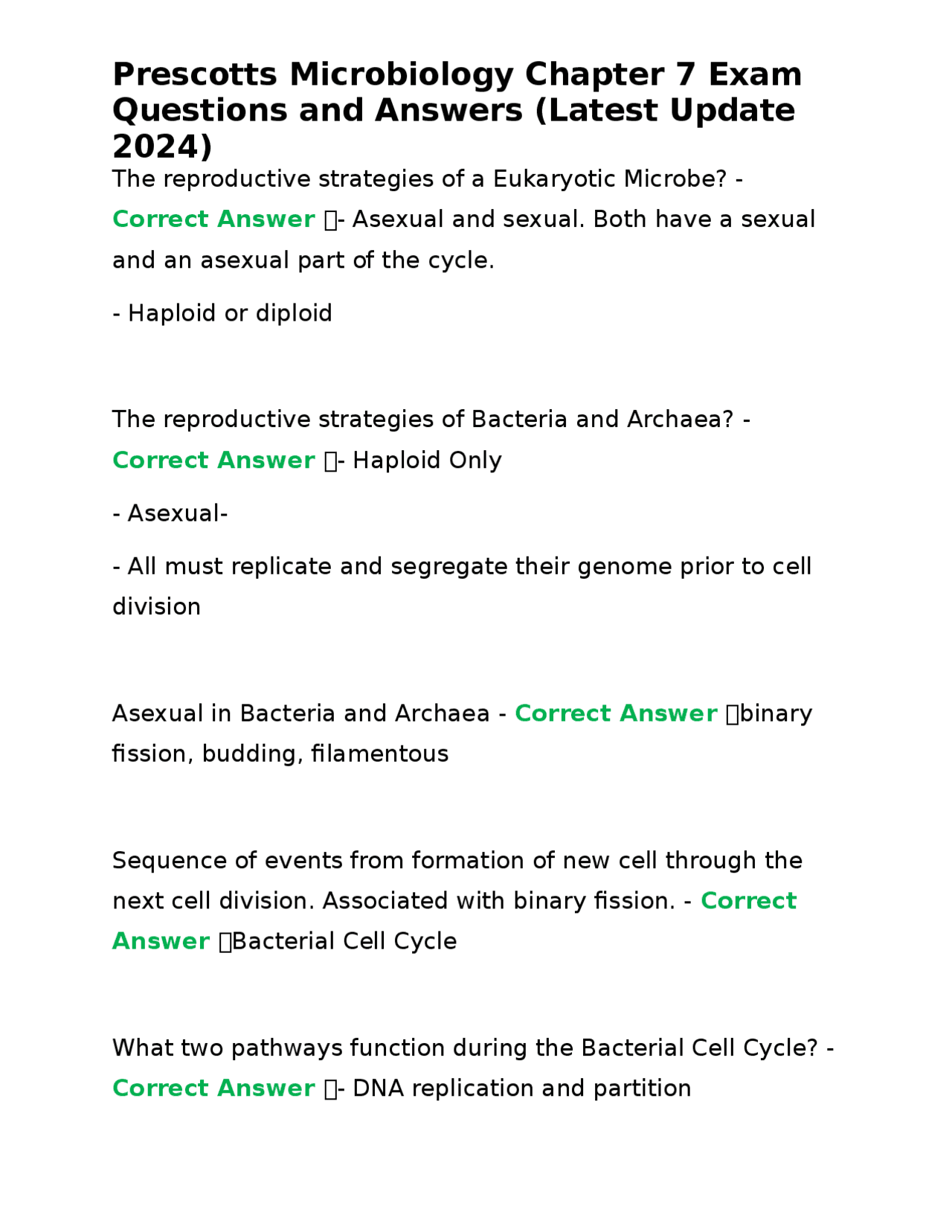 Microbial Reproduction and Growth Strategies | Exams Nursing | Docsity