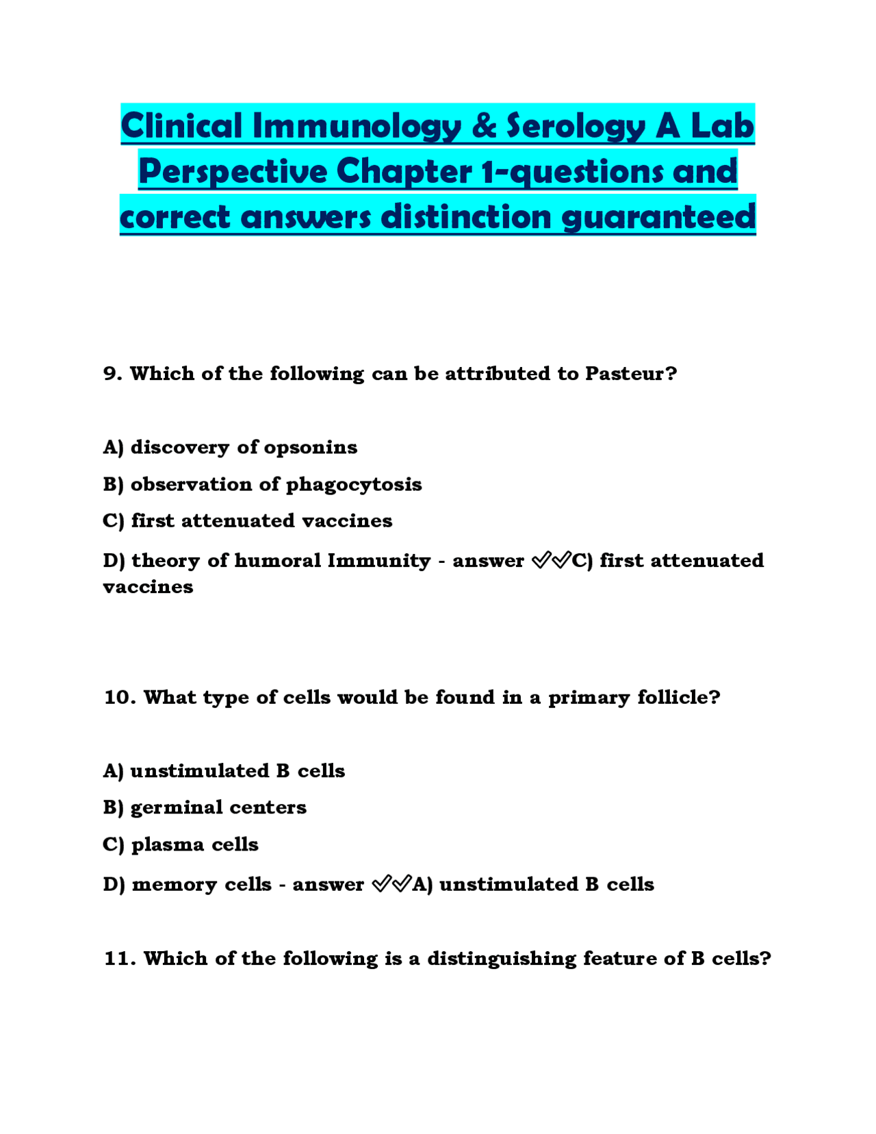 Clinical Immunology & Serology A Lab Perspective Chapter 1-questions ...