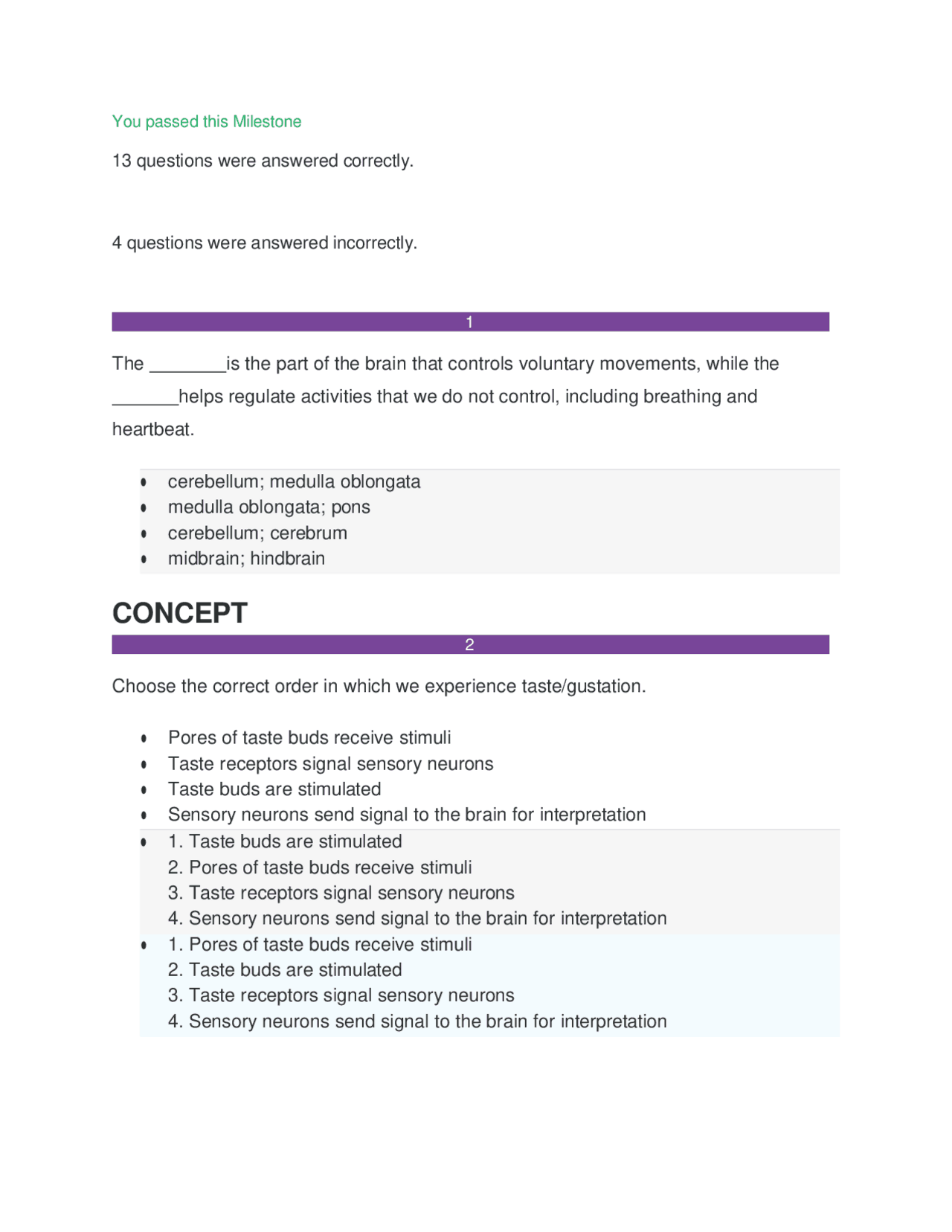 Human Anatomy and Physiology: Nervous System Quiz | Exams Biology | Docsity